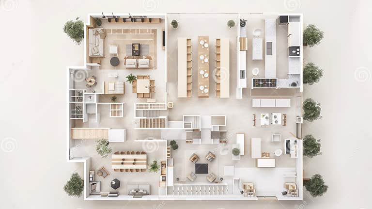 A Retail Space Layout Plan Showing Different Stock Illustration ...
