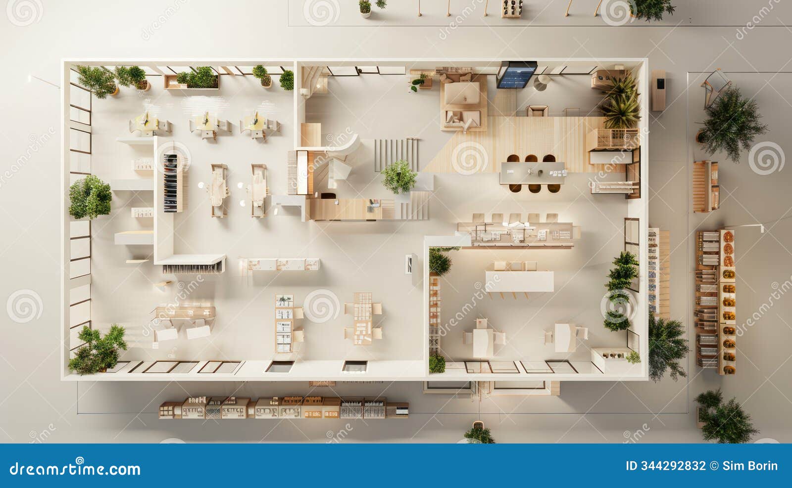 A Retail Space Layout Plan Showing Stock Illustration - Illustration of ...