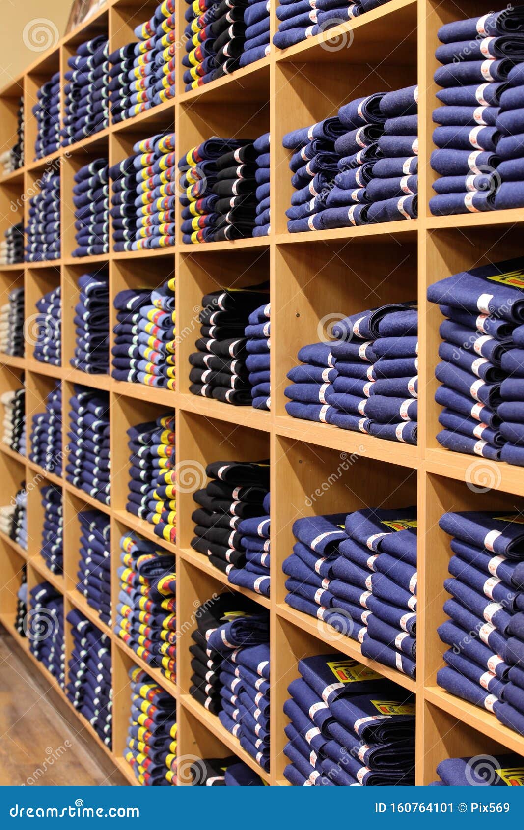 Retail Store Display of Jeans Stock Image - Image of garment, denim ...