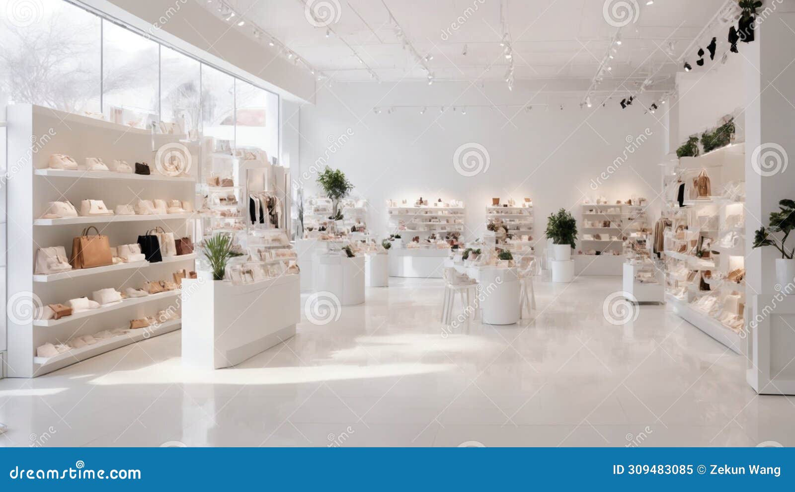 Retail Store Interior with White Background Stock Illustration ...