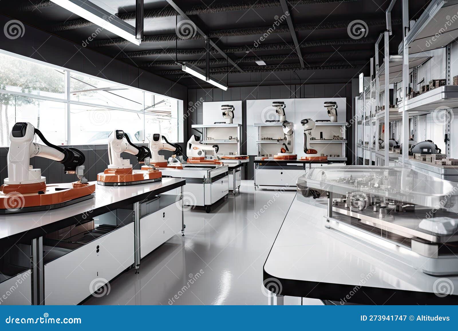 Retail Store with Robotic Assembly Line Components on Display for ...