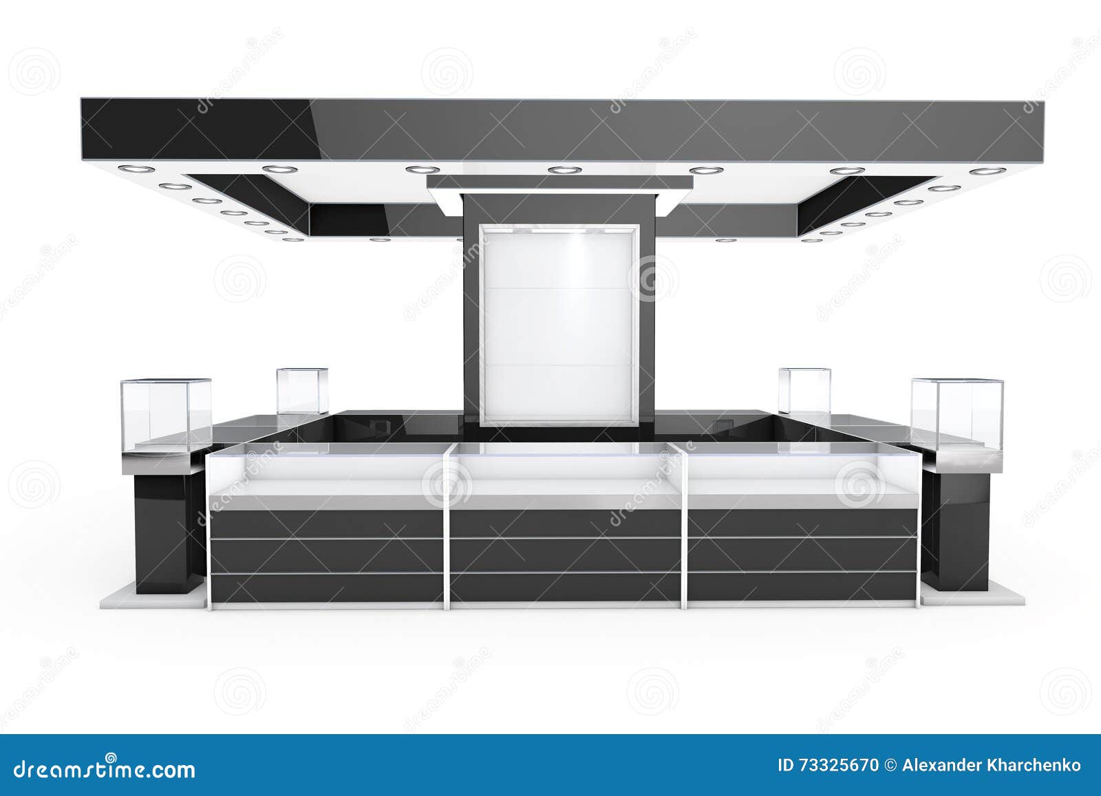 Retail Store Shelf Desk. 3d Rendering Stock Illustration - Illustration ...