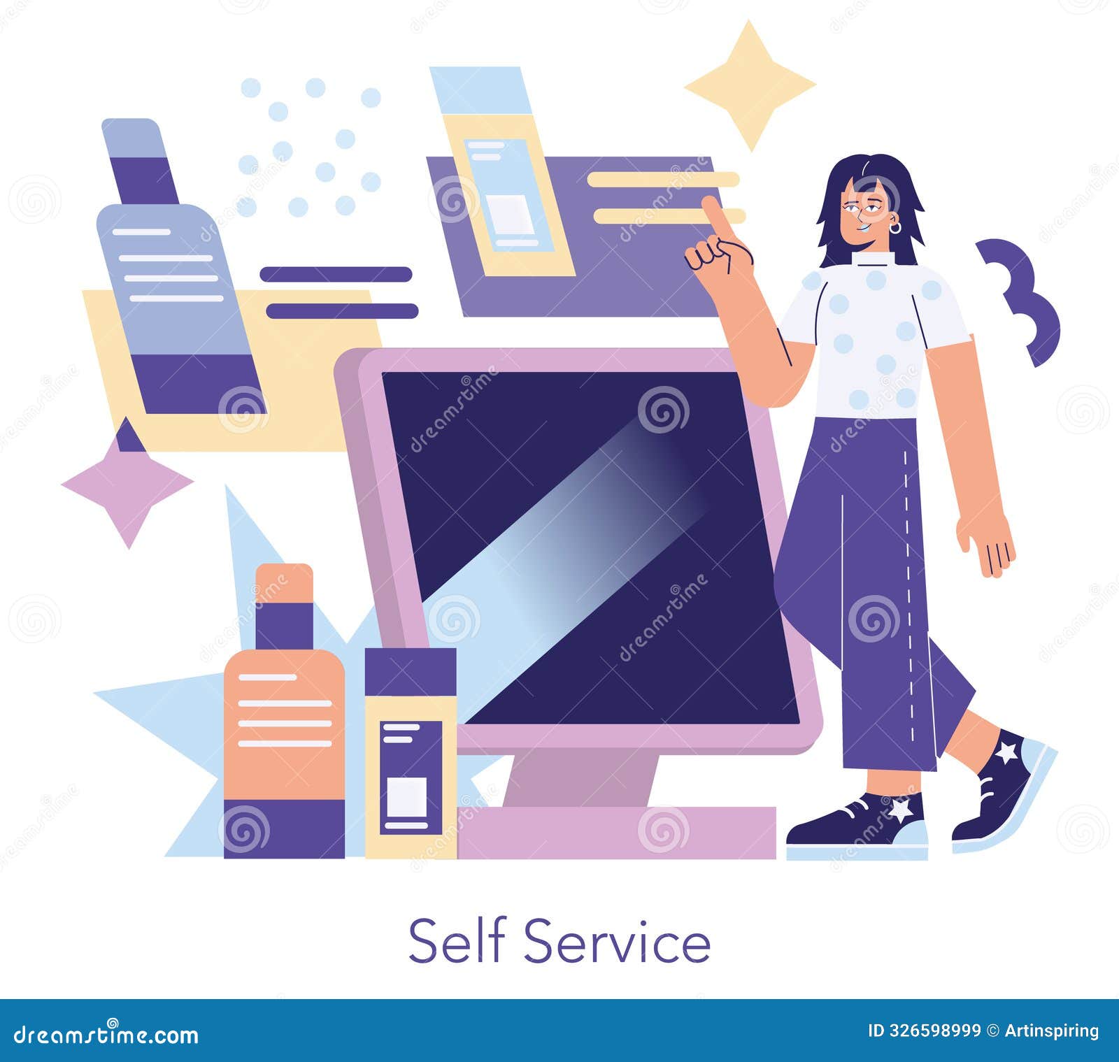Retail Tech. Flat Vector Illustration Stock Illustration - Illustration ...