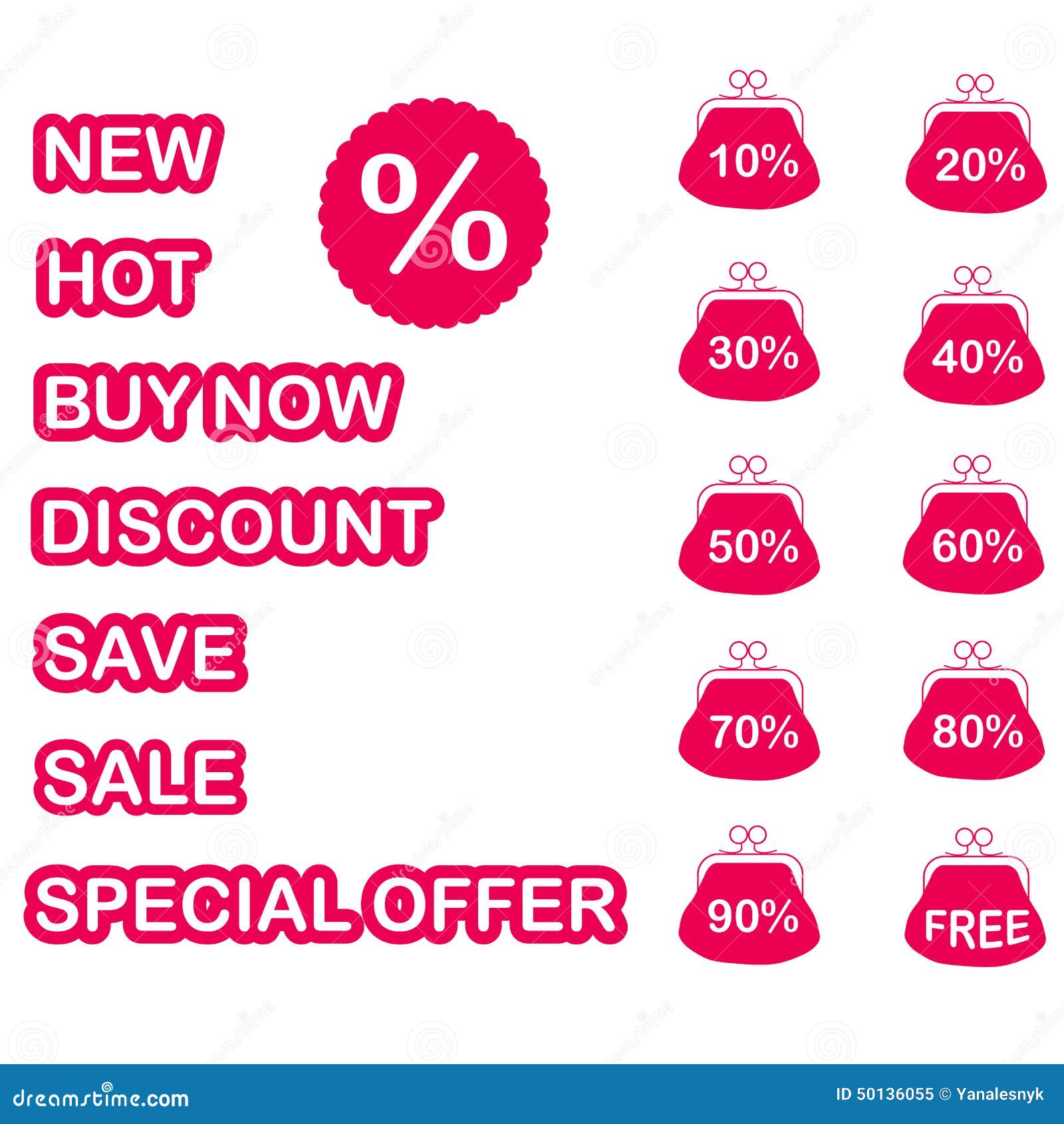 Retail Text Sign Sticky Labels, Flat Vector Illustration Stock Vector ...