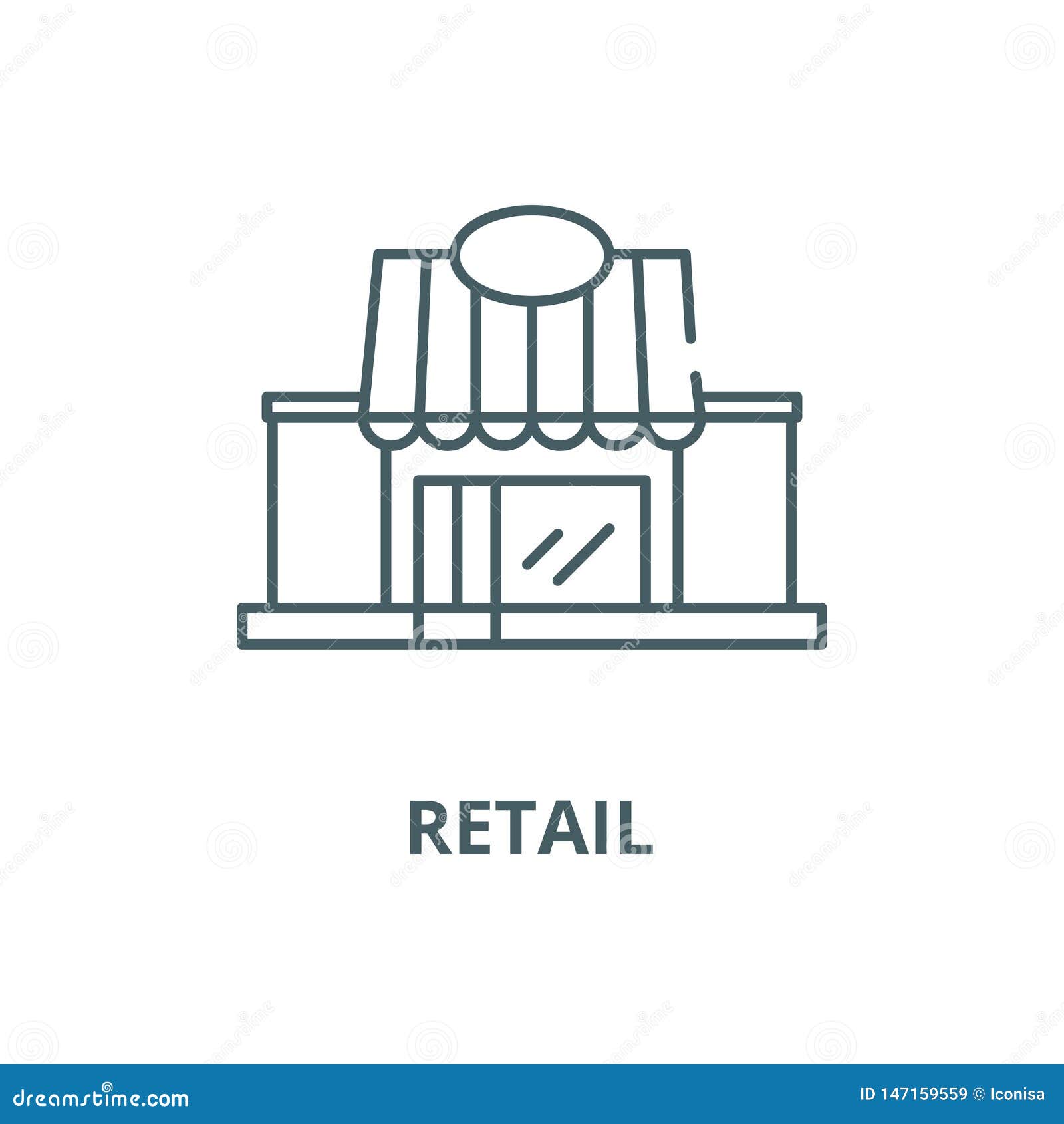 Retail Vector Line Icon, Linear Concept, Outline Sign, Symbol Stock ...