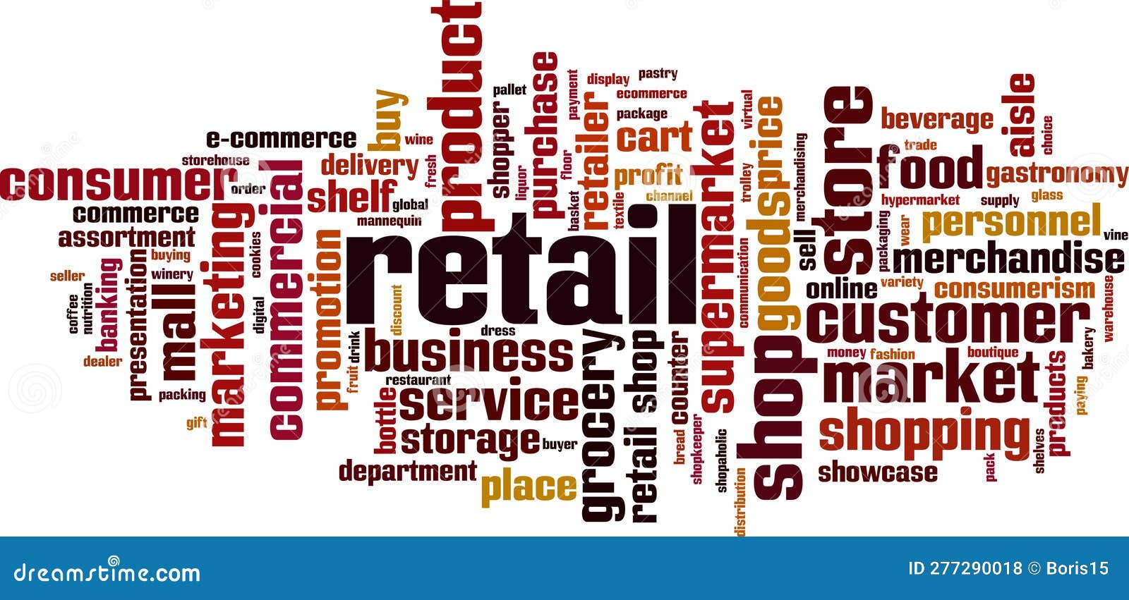 Retail word cloud stock vector. Illustration of place - 277290018