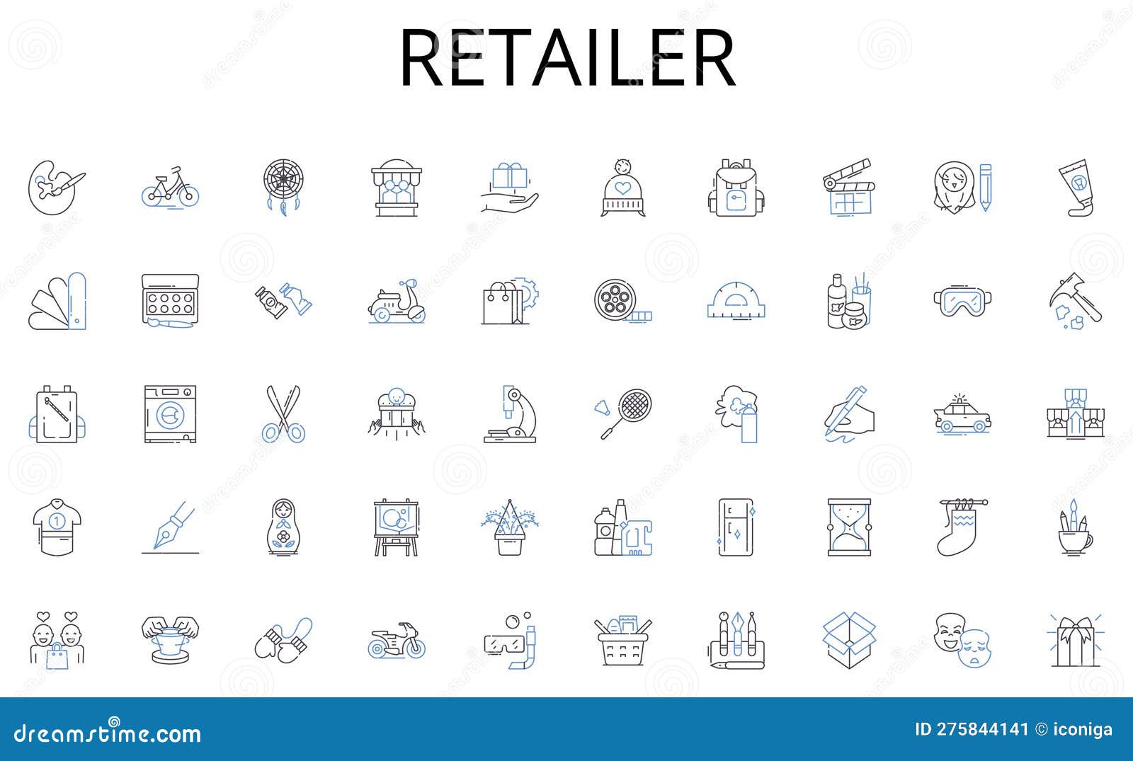 Retailer Line Icons Collection. Shopping, Store, Consumer, Merchandise ...