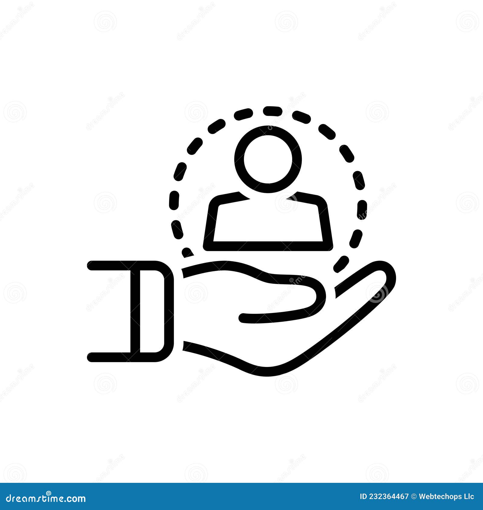 Black Line Icon for Retain, Keep and Hold Stock Illustration ...