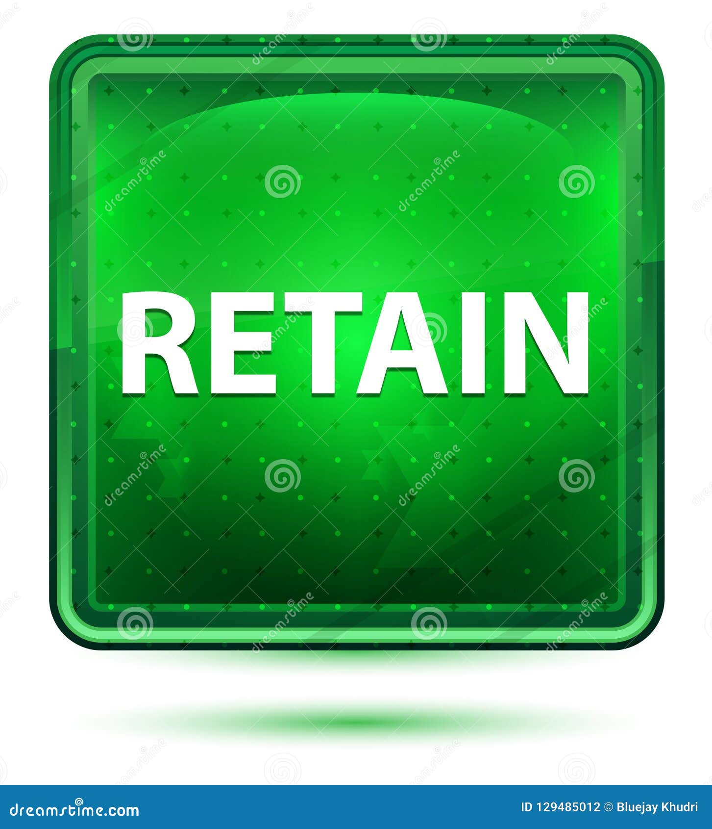 Retain Neon Light Green Square Button Stock Illustration - Illustration ...