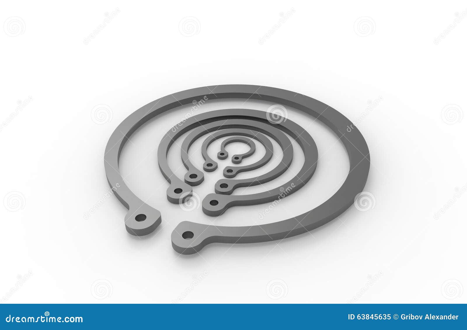 Retaining rings stock illustration. Illustration of mechanism - 63845635