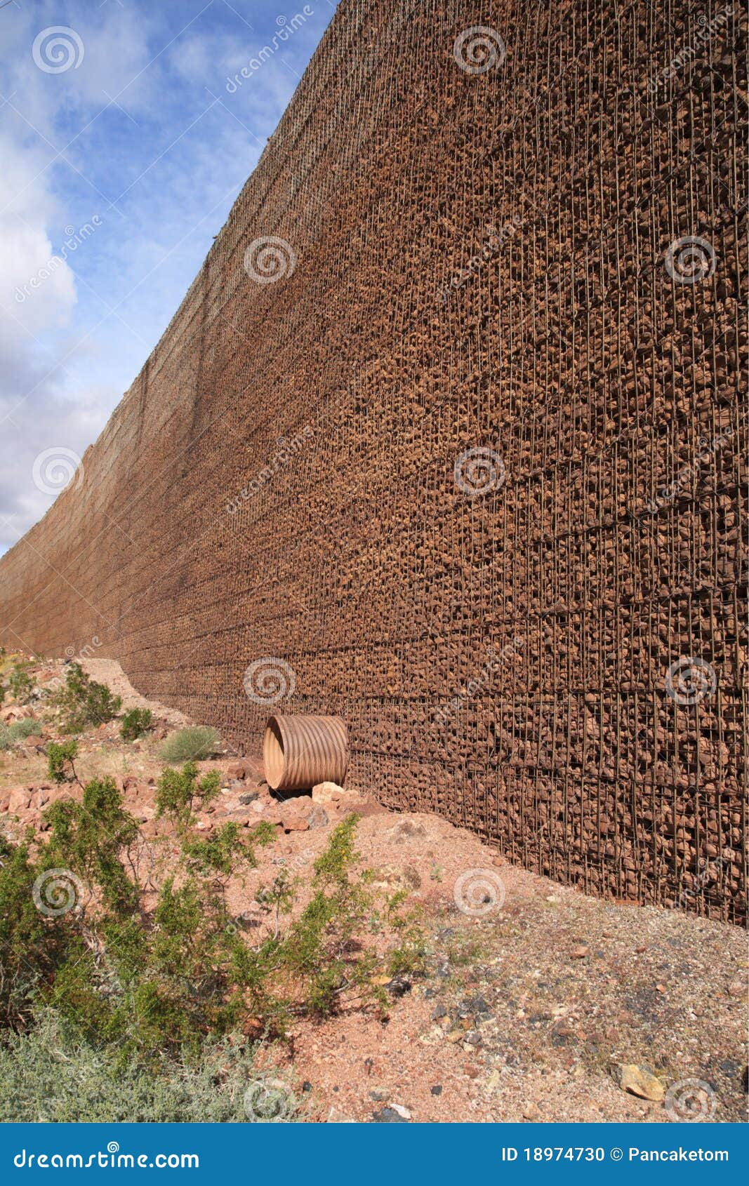 Retaining wall stock photo. Image of drain, pipe, metal - 18974730