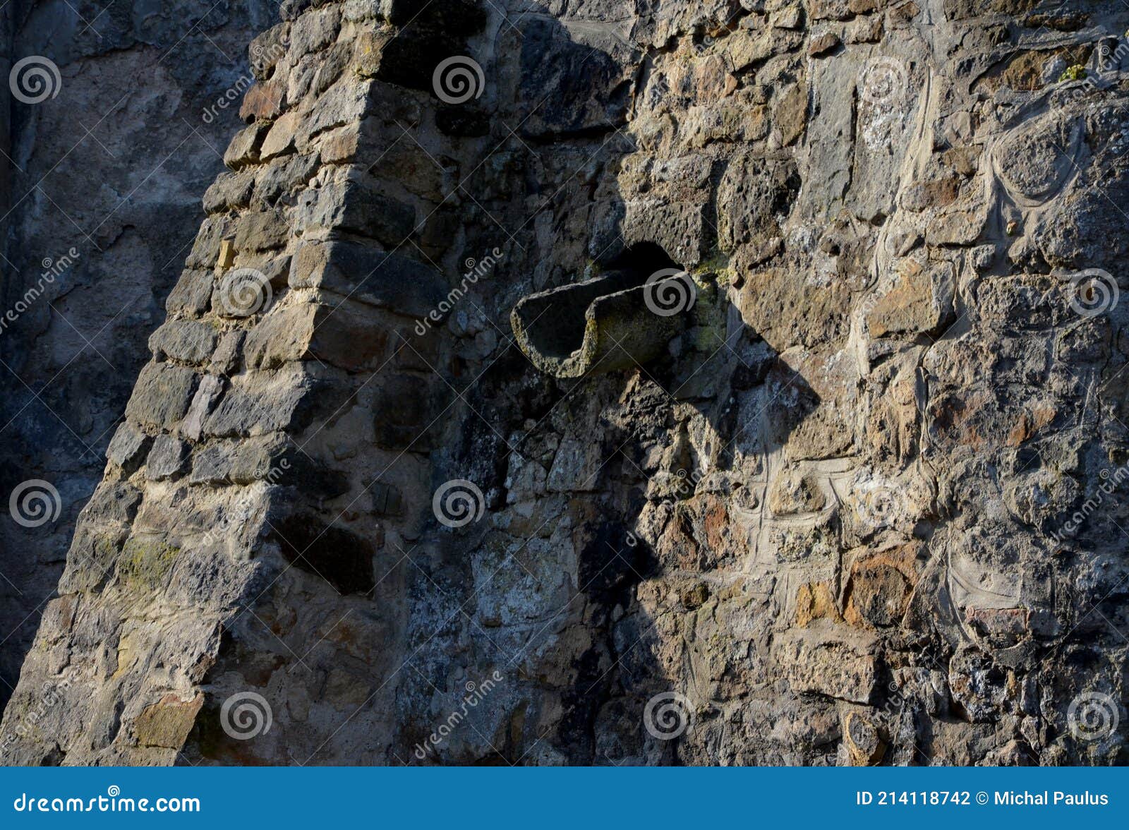 Retaining Wall with a Gutter for Drainage of Water, Which Would ...