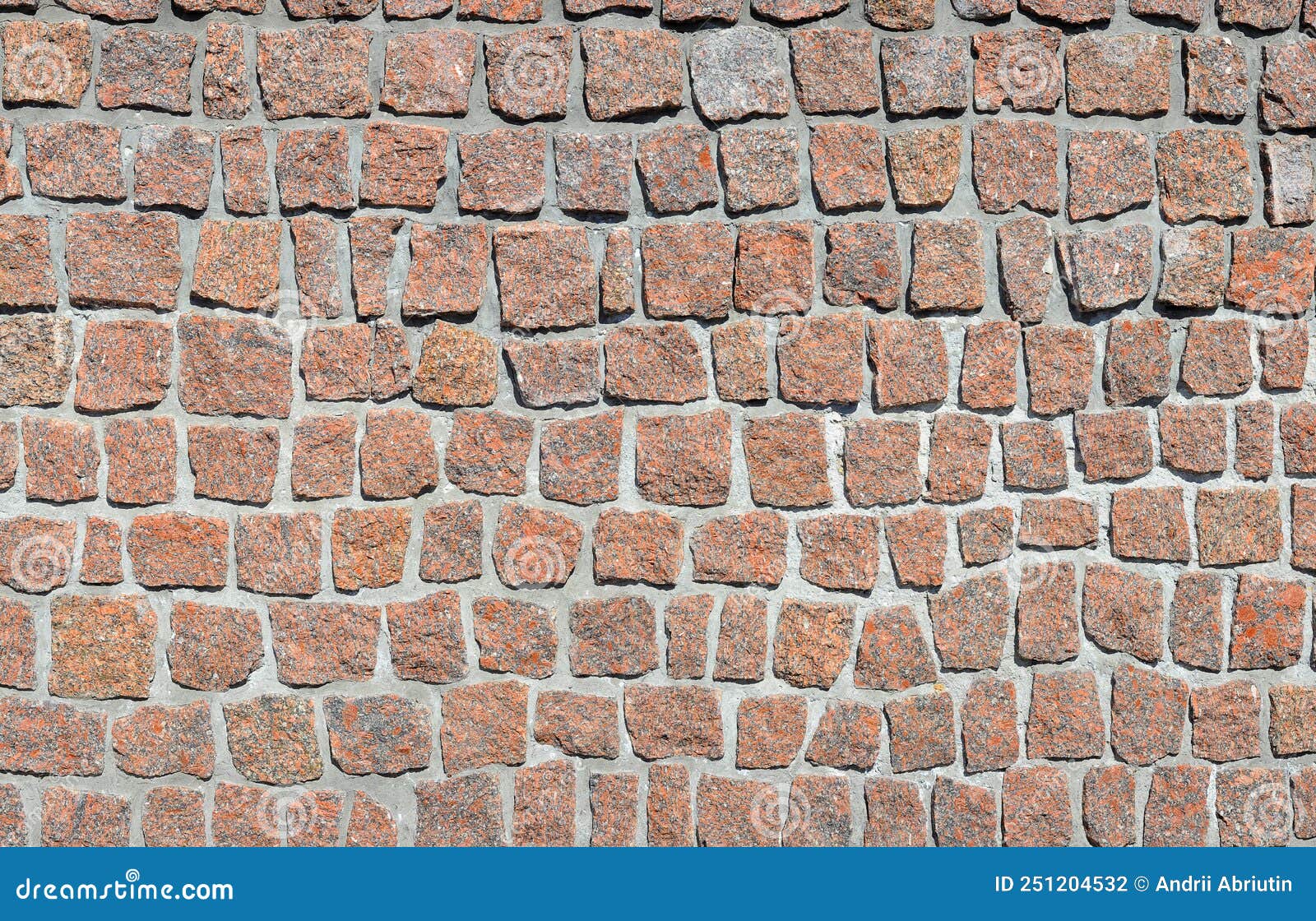 Retaining Wall Made of Red Granite. High Resolution Texture. Noisy ...