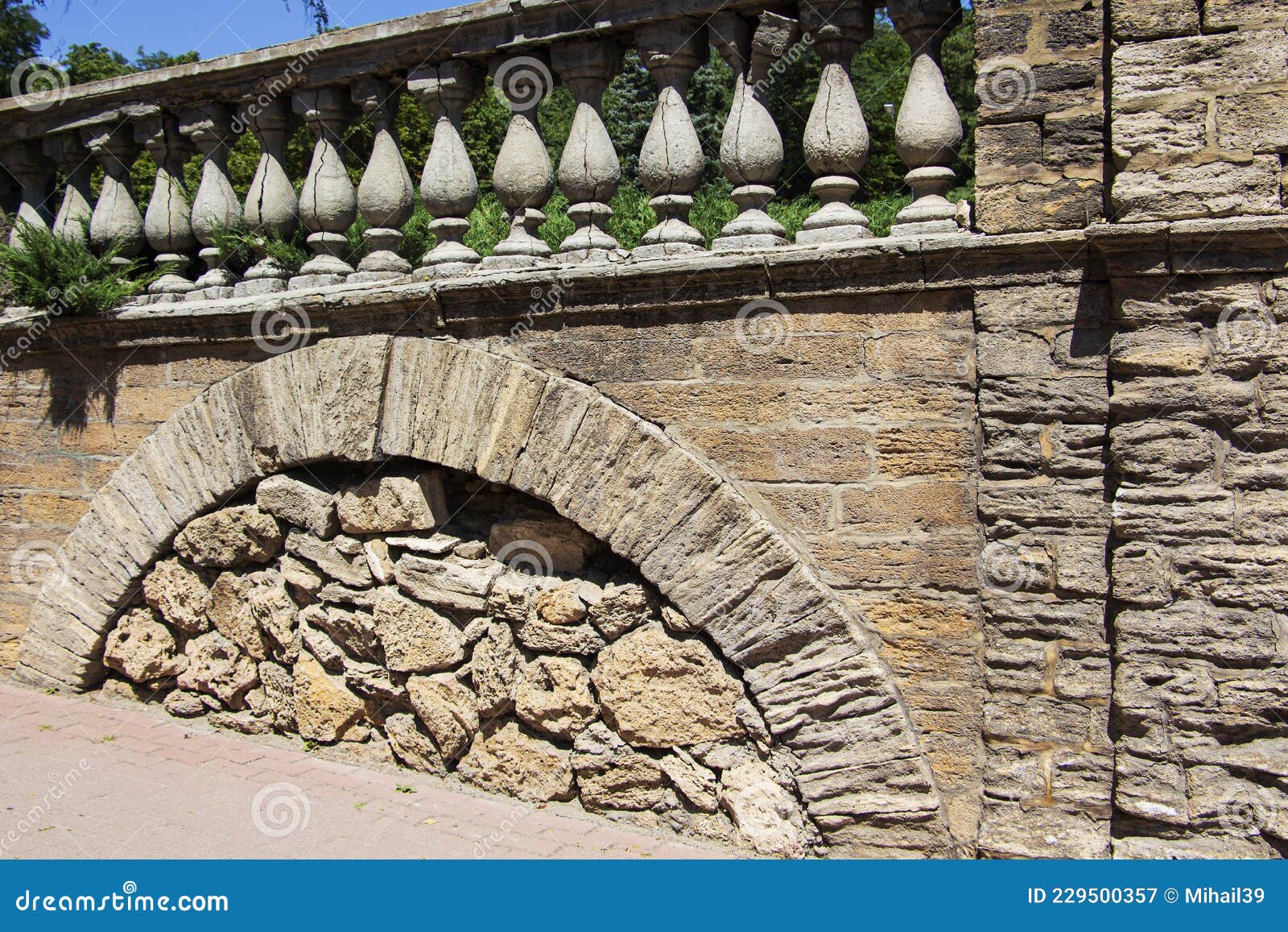 Stones Connected By Cement Mortar. Archaeological Excavations Of The ...