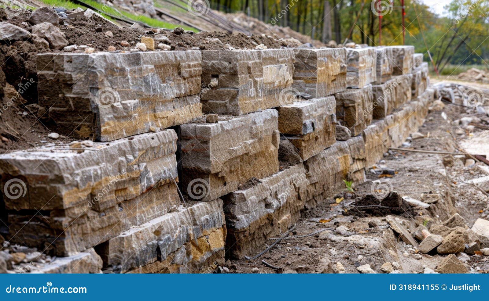 The Retaining Wall Taking Shape As More and More Blocks are Added ...