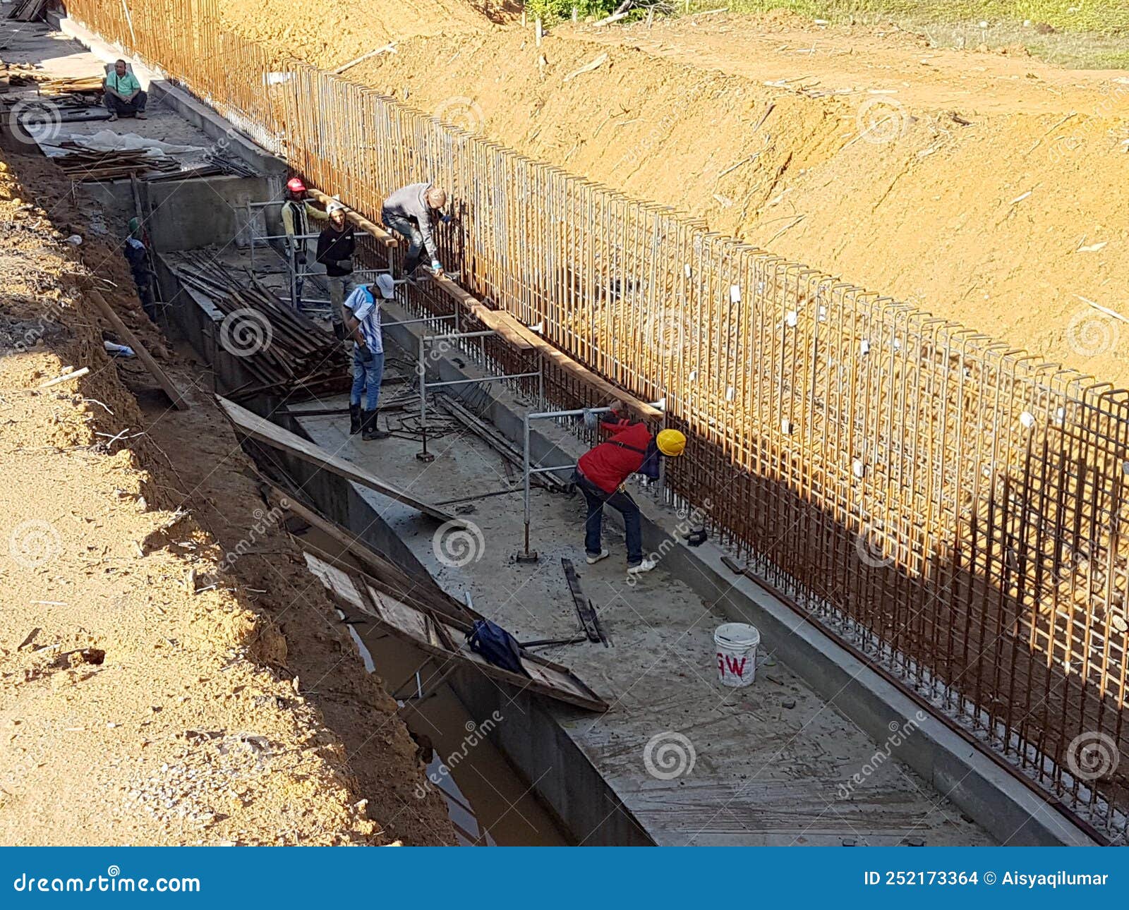 Retaining Wall is Under Construction. the Retaining Wall Was Built ...
