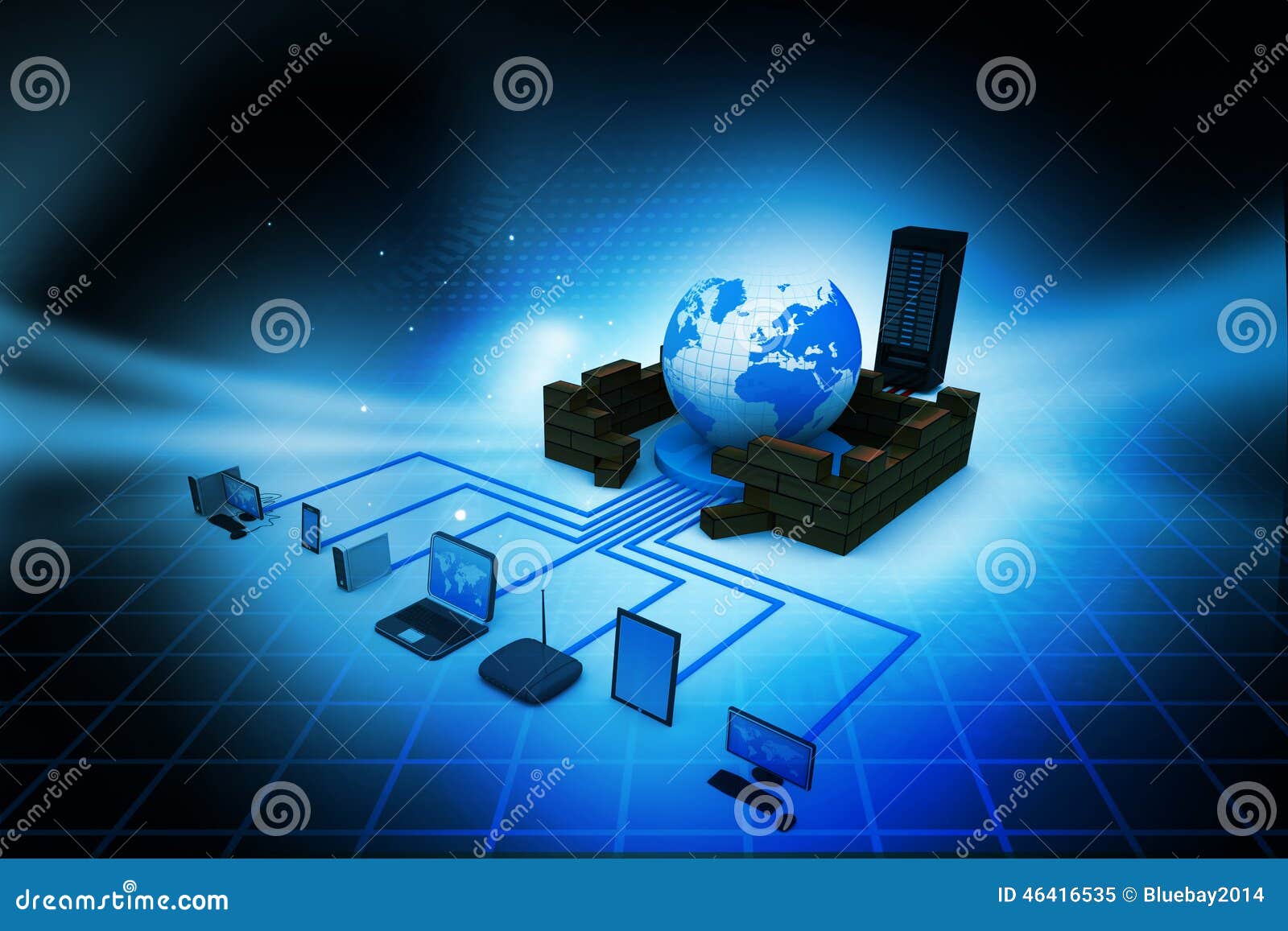Rete di calcolatore immagine stock. Immagine di concetto - 46416535