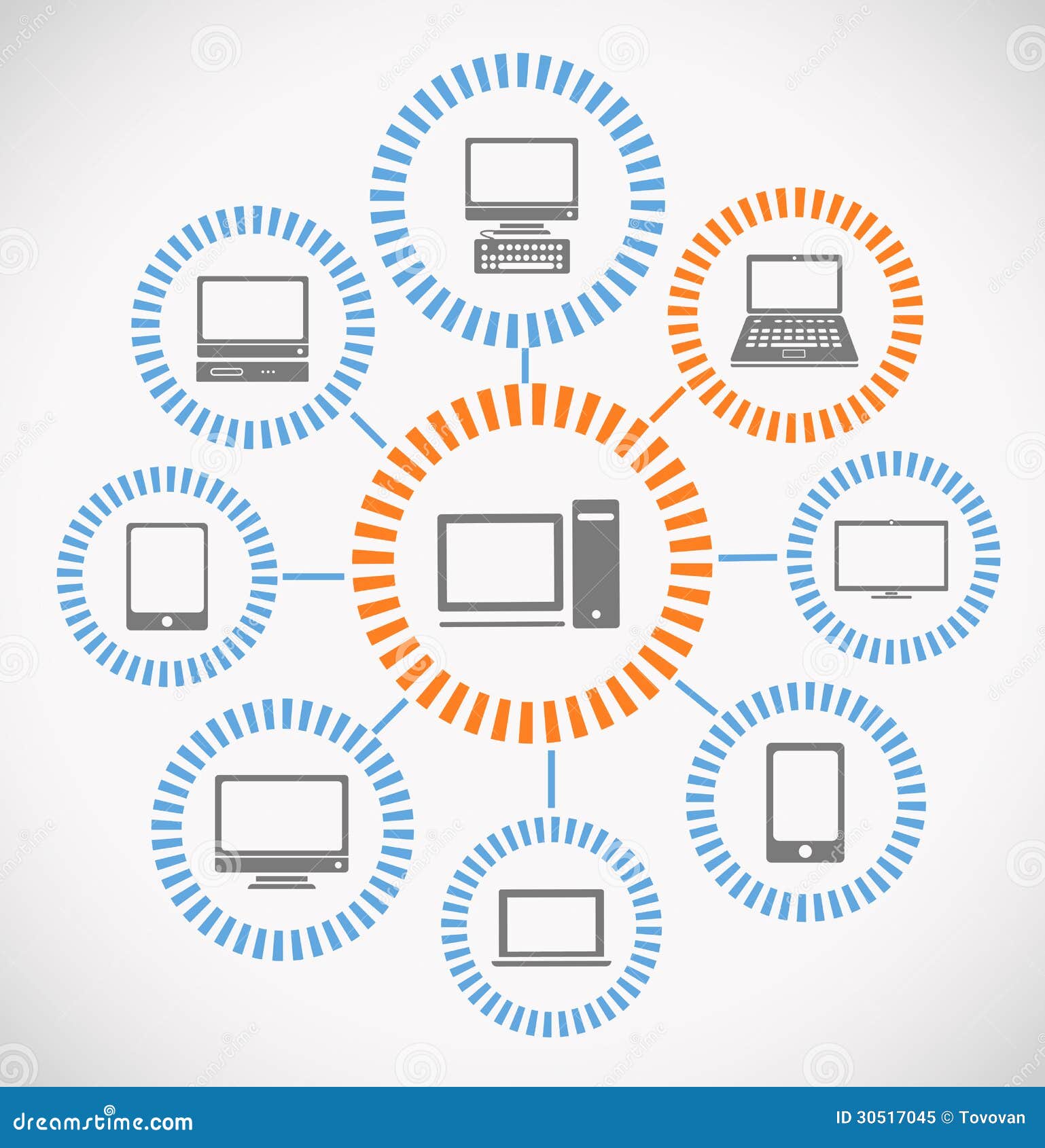 Rete di computer illustrazione vettoriale. Illustrazione di schema ...