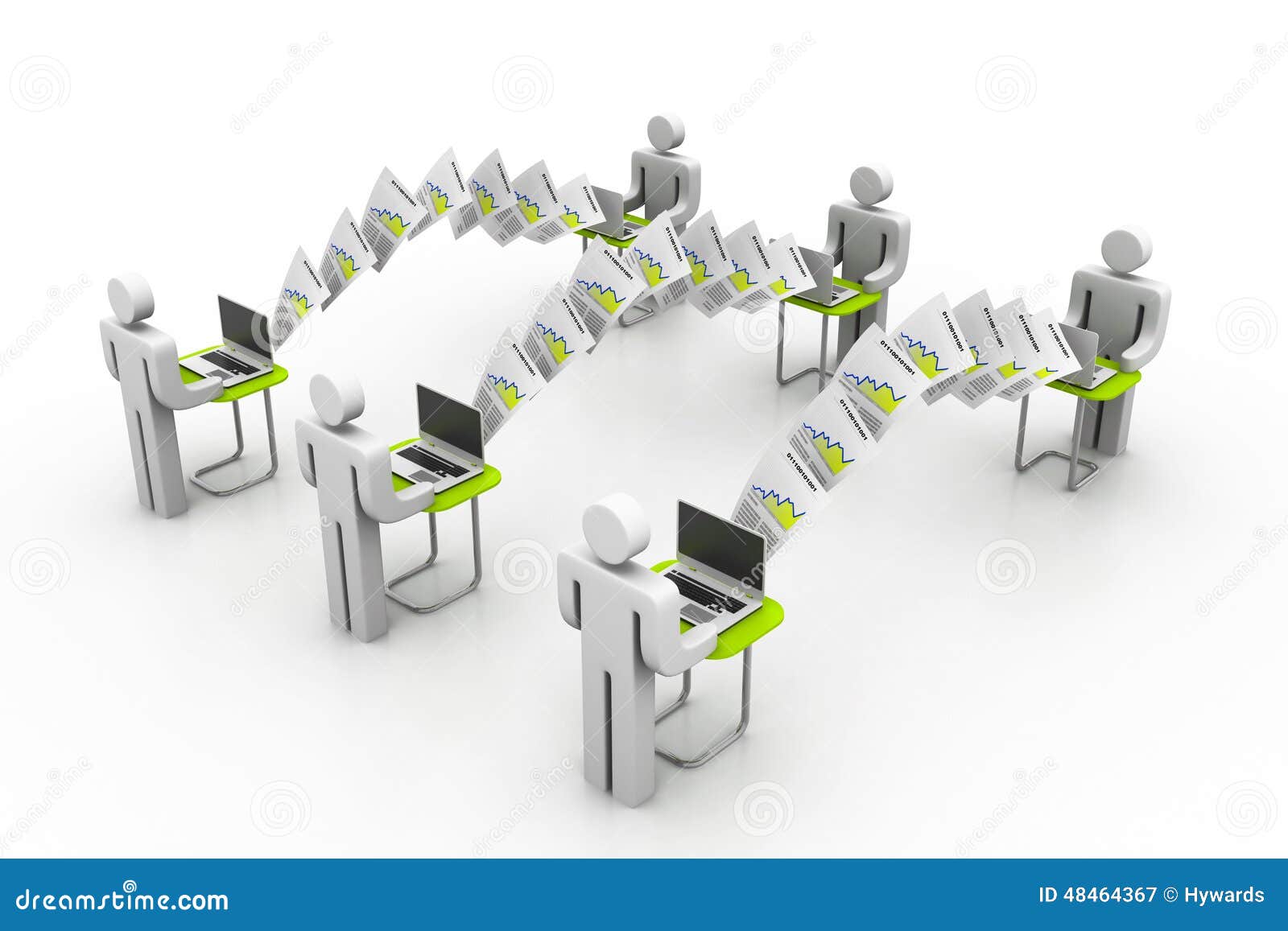 Rete Di Computer Con La Condivisione Di Dati Illustrazione di Stock ...