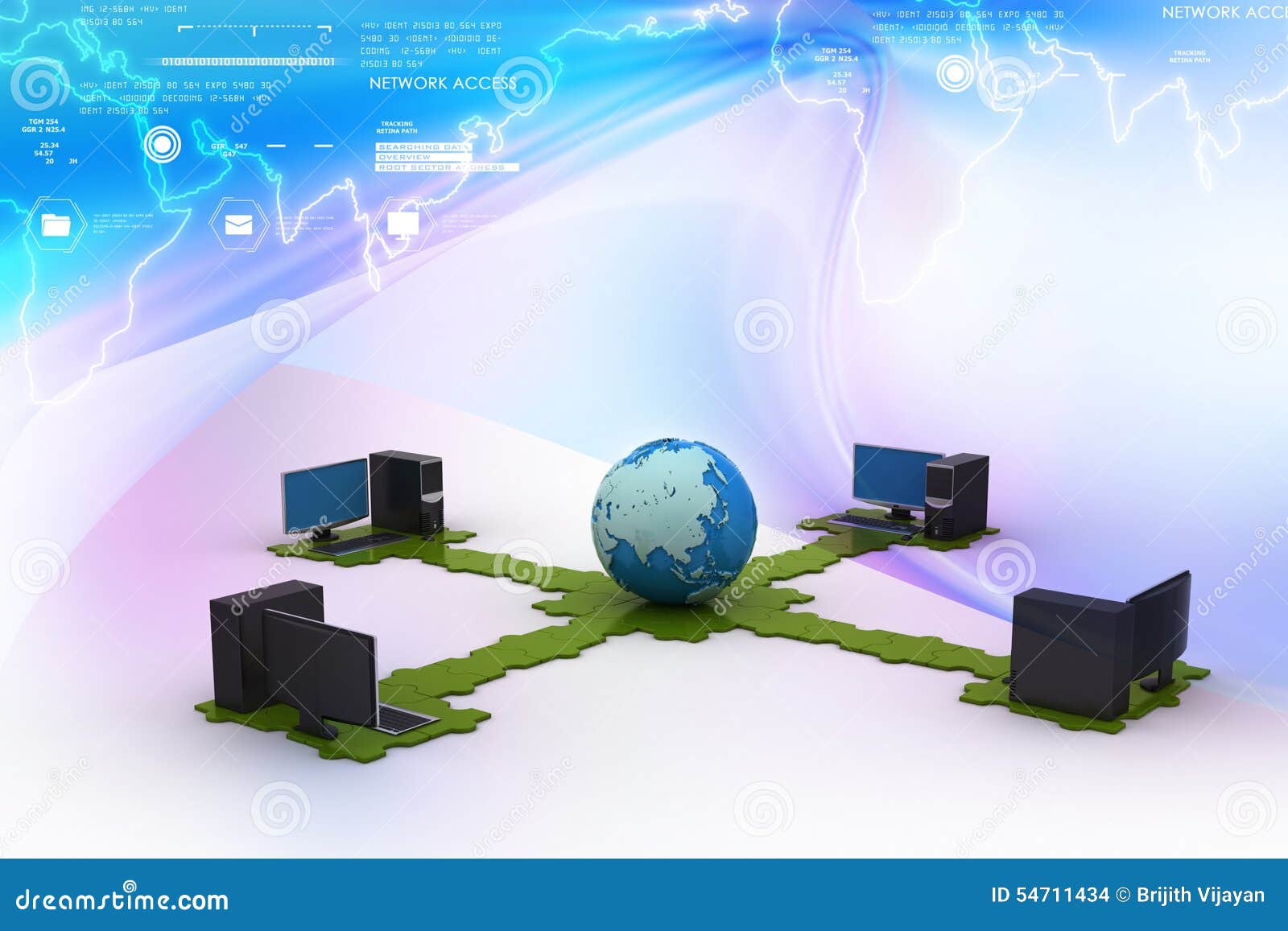 Rete globale del computer illustrazione di stock. Illustrazione di ...