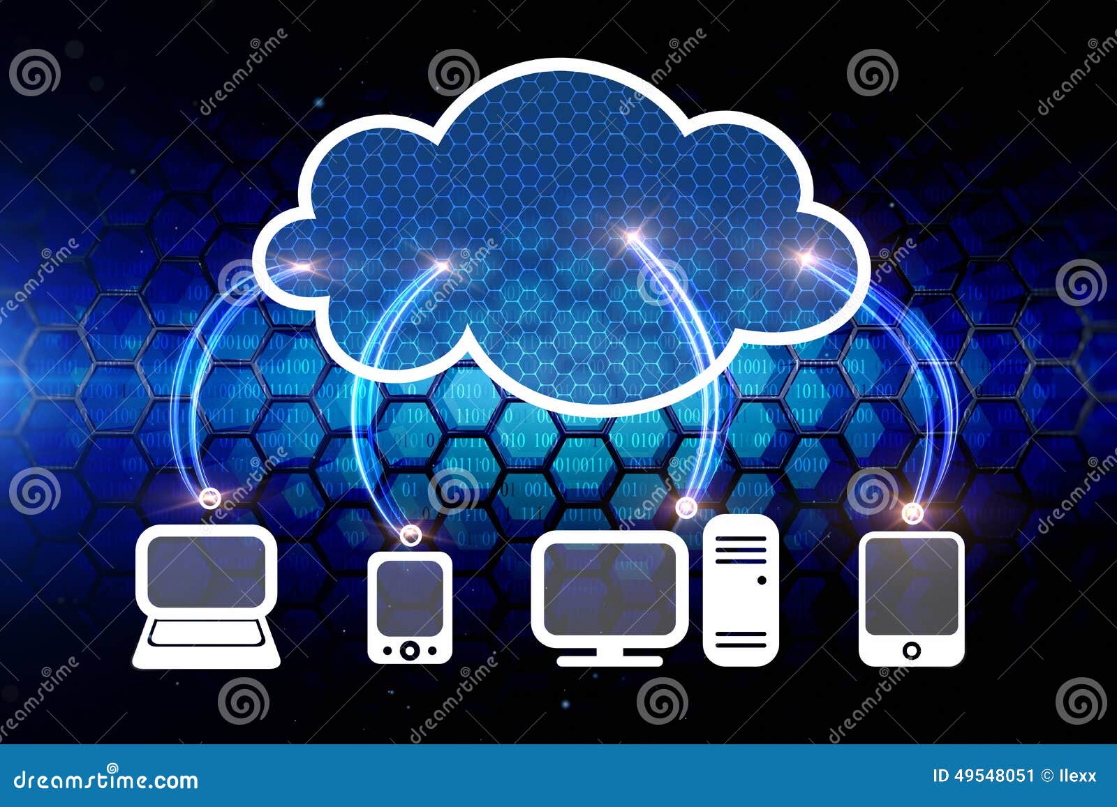 Rete Informatica Della Nuvola Illustrazione di Stock - Illustrazione di ...