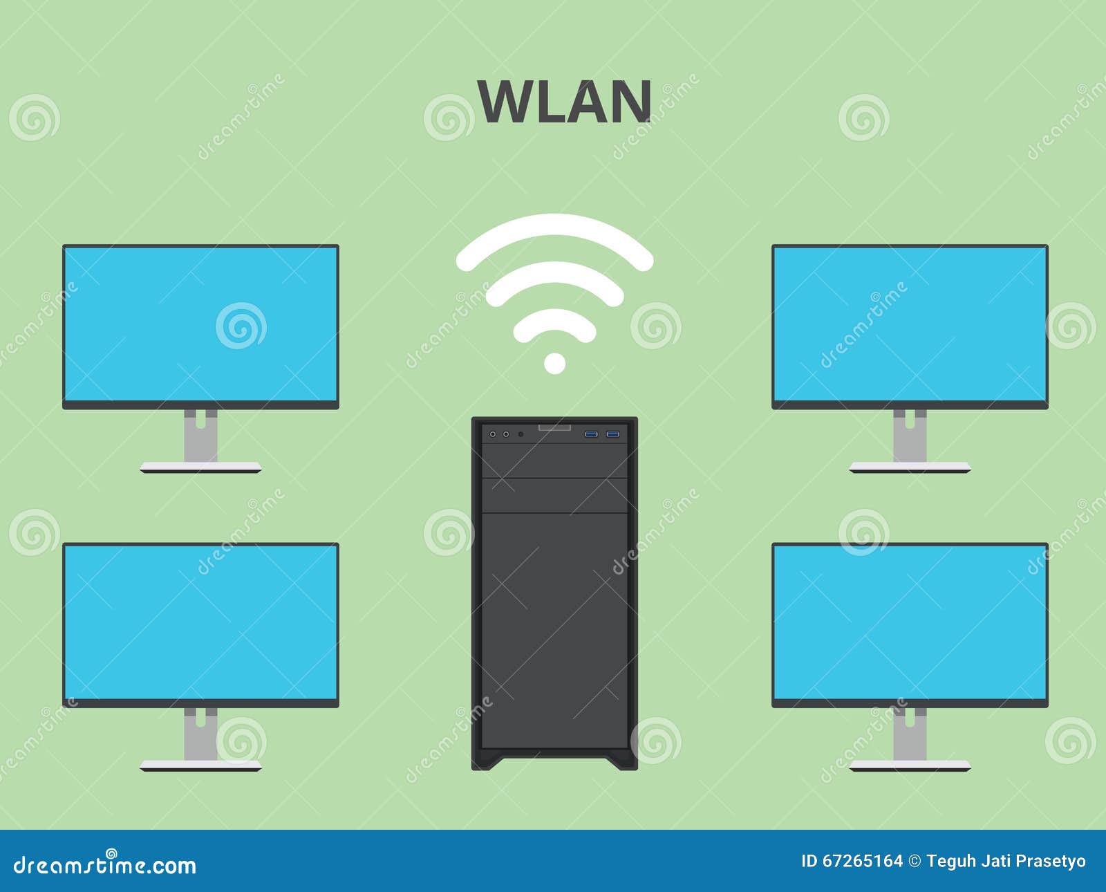 Rete Locale Della Radio Di Wlan Illustrazione Vettoriale ...