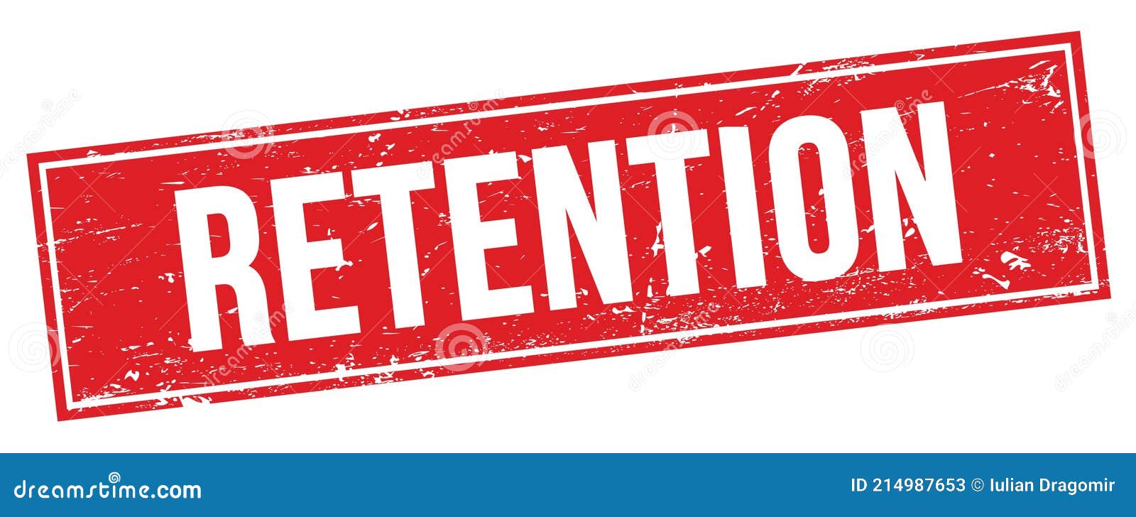 RETENTION Text on Red Grungy Rectangle Stamp Stock Illustration ...