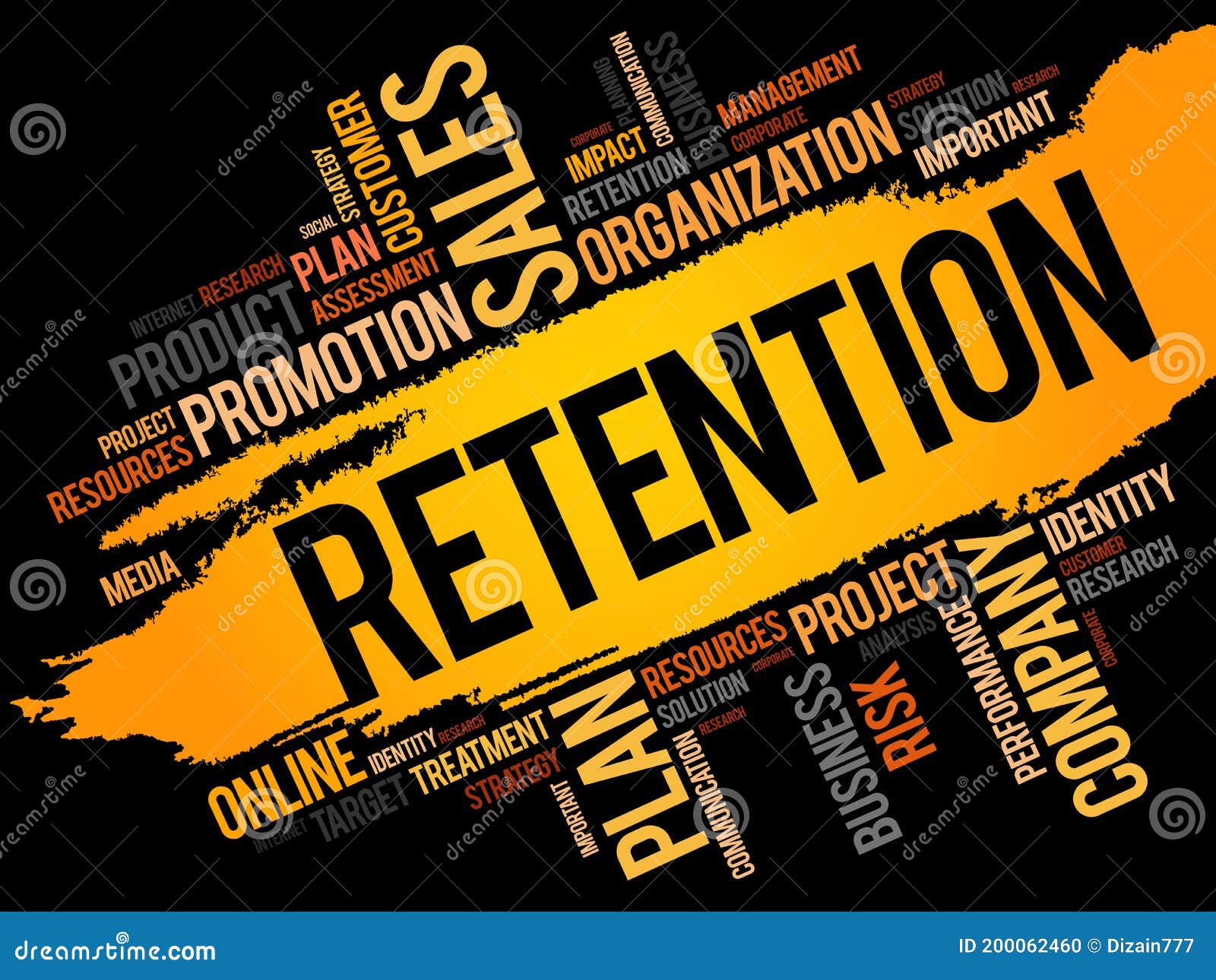 Retention word cloud stock illustration. Illustration of distribution ...