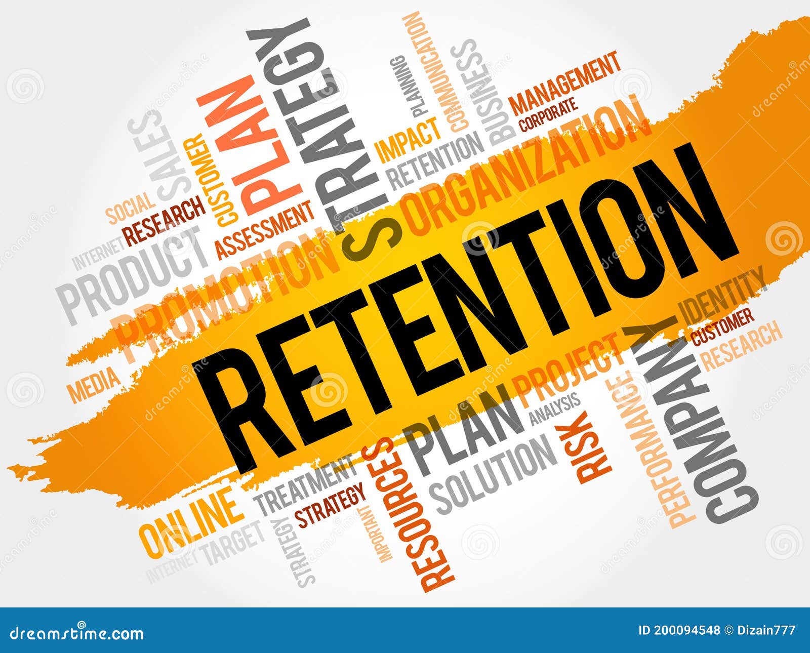 RETENTION word cloud stock illustration. Illustration of planning ...