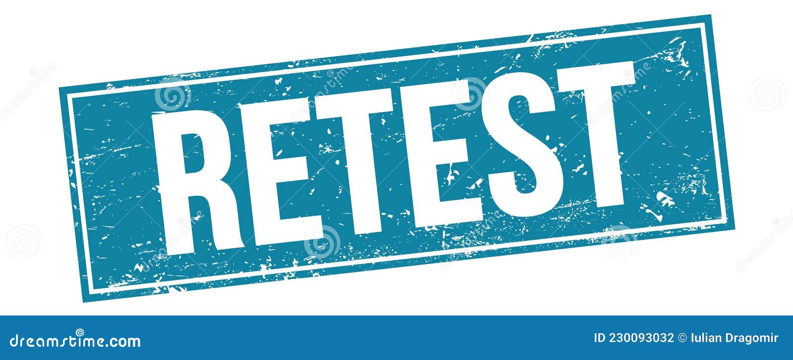 RETEST Text on Blue Grungy Rectangle Stamp Stock Illustration ...