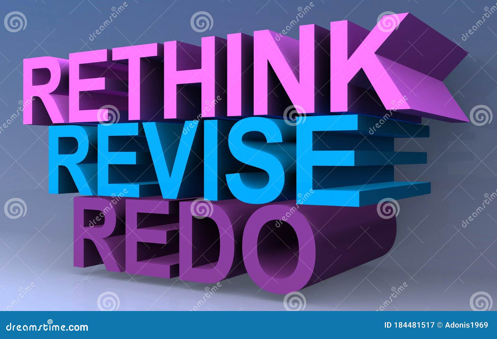 Rethink Revise Rebrand Symbol. Wooden Blocks With Words Rethink Revise ...
