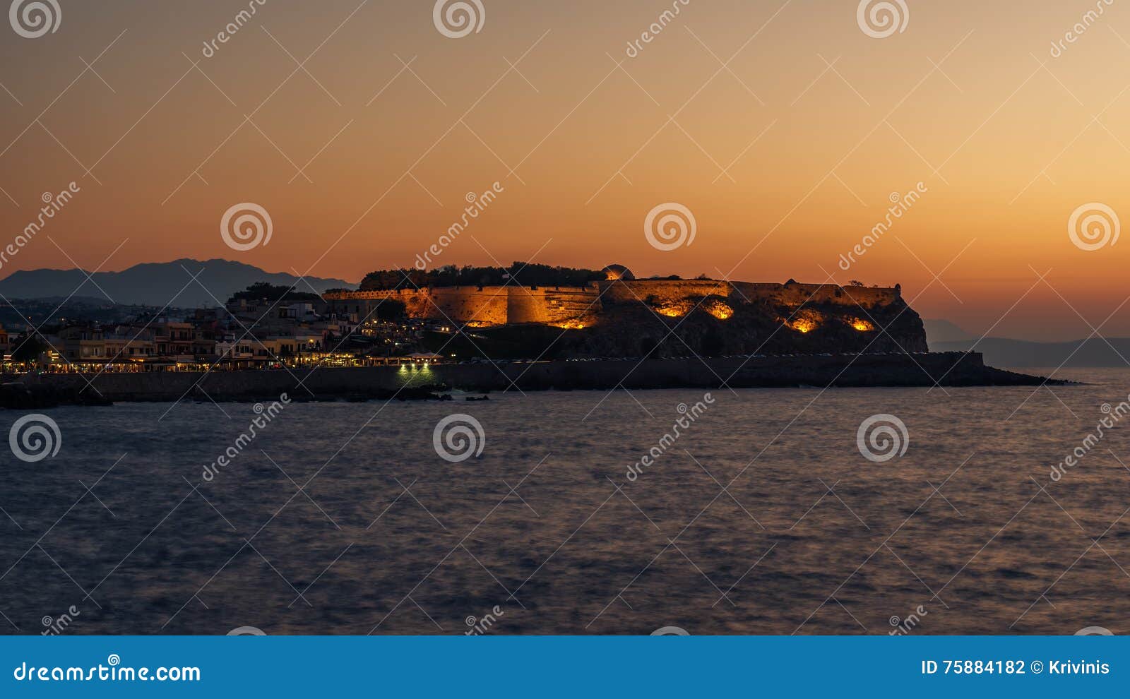 Rethymno, Crete, Greece: the Fortezza in the Sunset Stock Photo - Image ...
