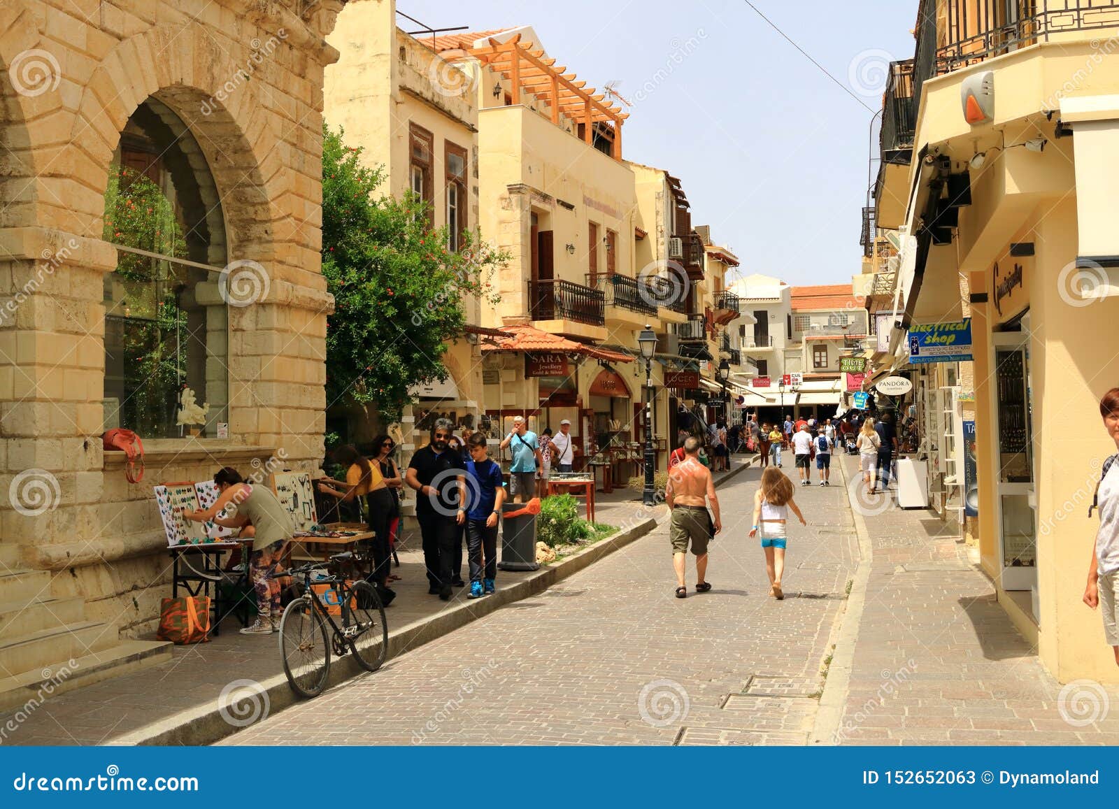 Rethymno, Crete Island / Greece - May 28 2019: Charming Old Town ...