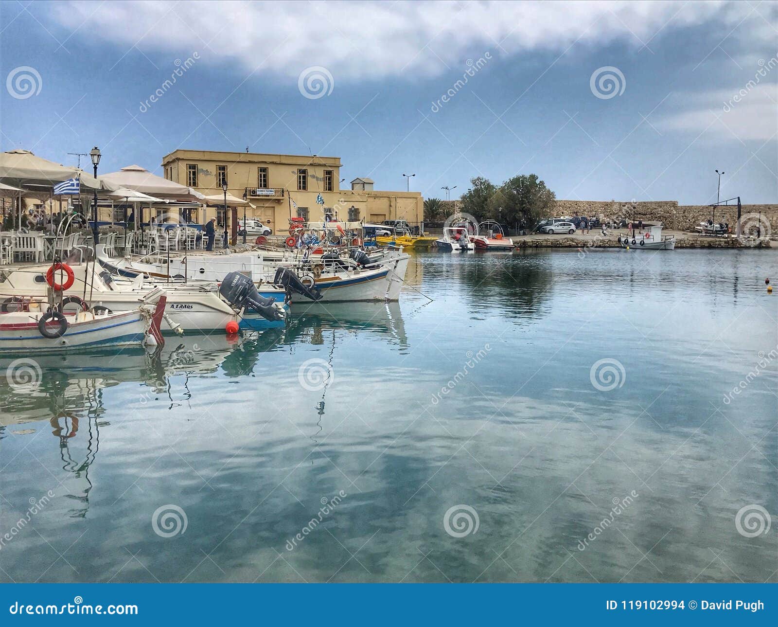 Rethymnon Venetian Harbour Reflections Editorial Stock Image - Image of ...