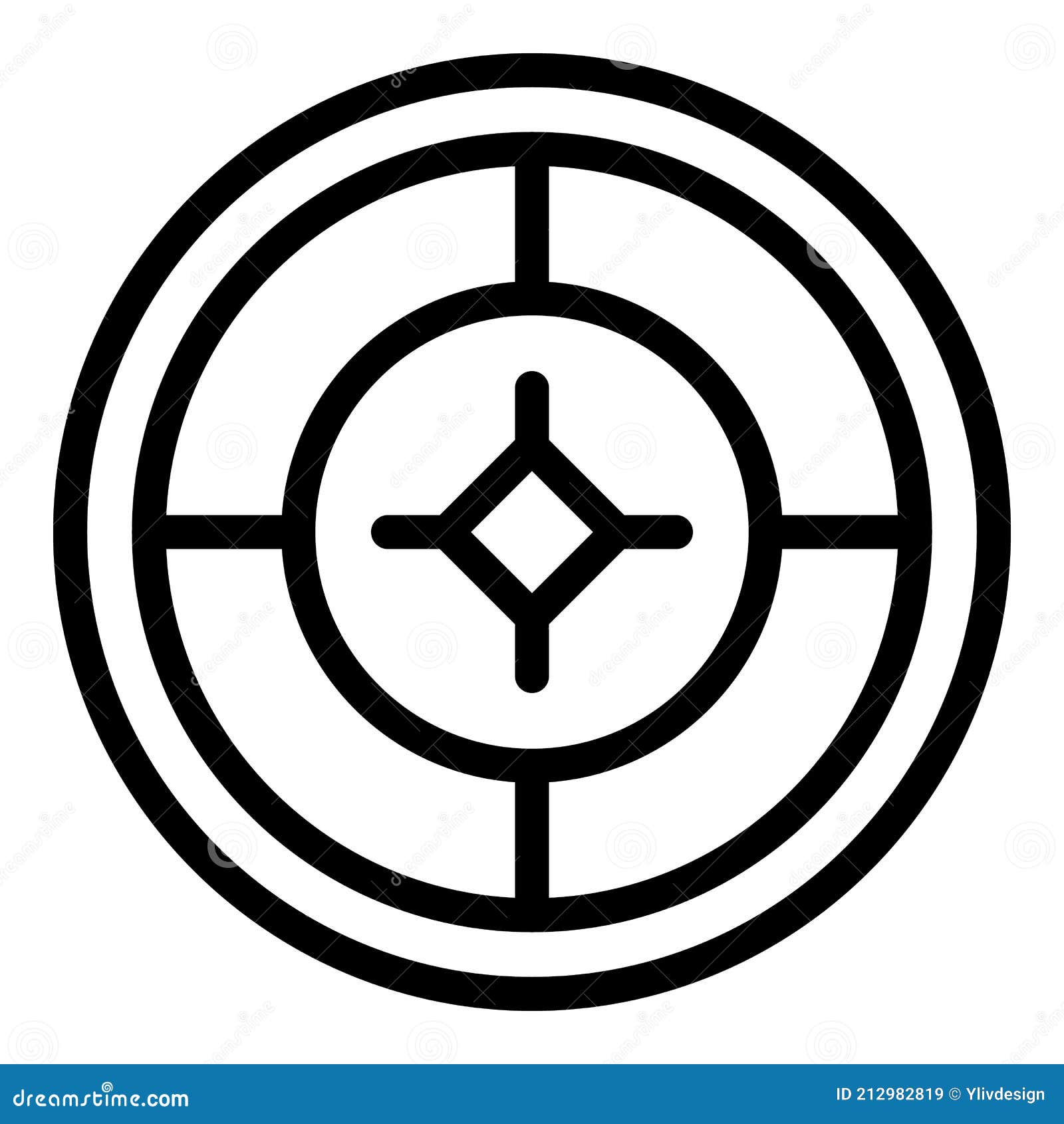 Reticle Computer Icon, Outline Style Stock Vector - Illustration of ...