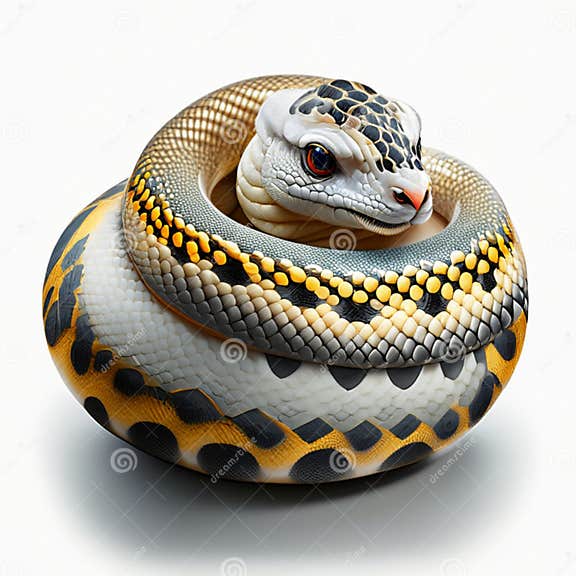 Reticulated Python Isolated on a White Background. Close-up Stock ...