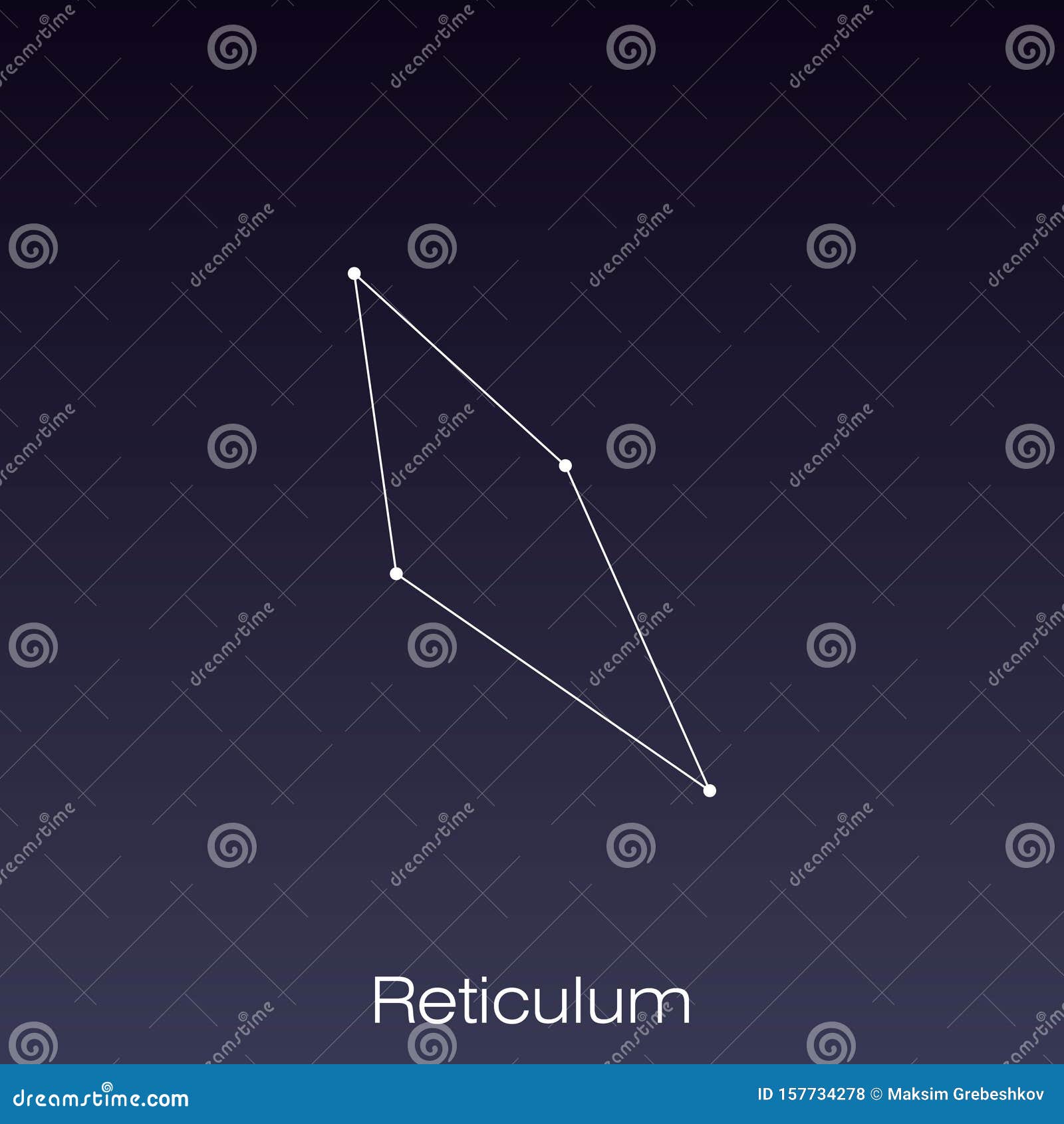 Reticulum Constellation 3d Symbol. Constellation Icon In Isometric ...