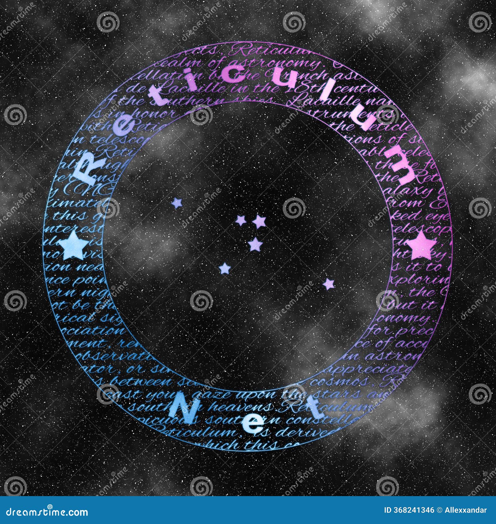 Reticulum The Reticle Constellation Map On A Starry Space Background ...