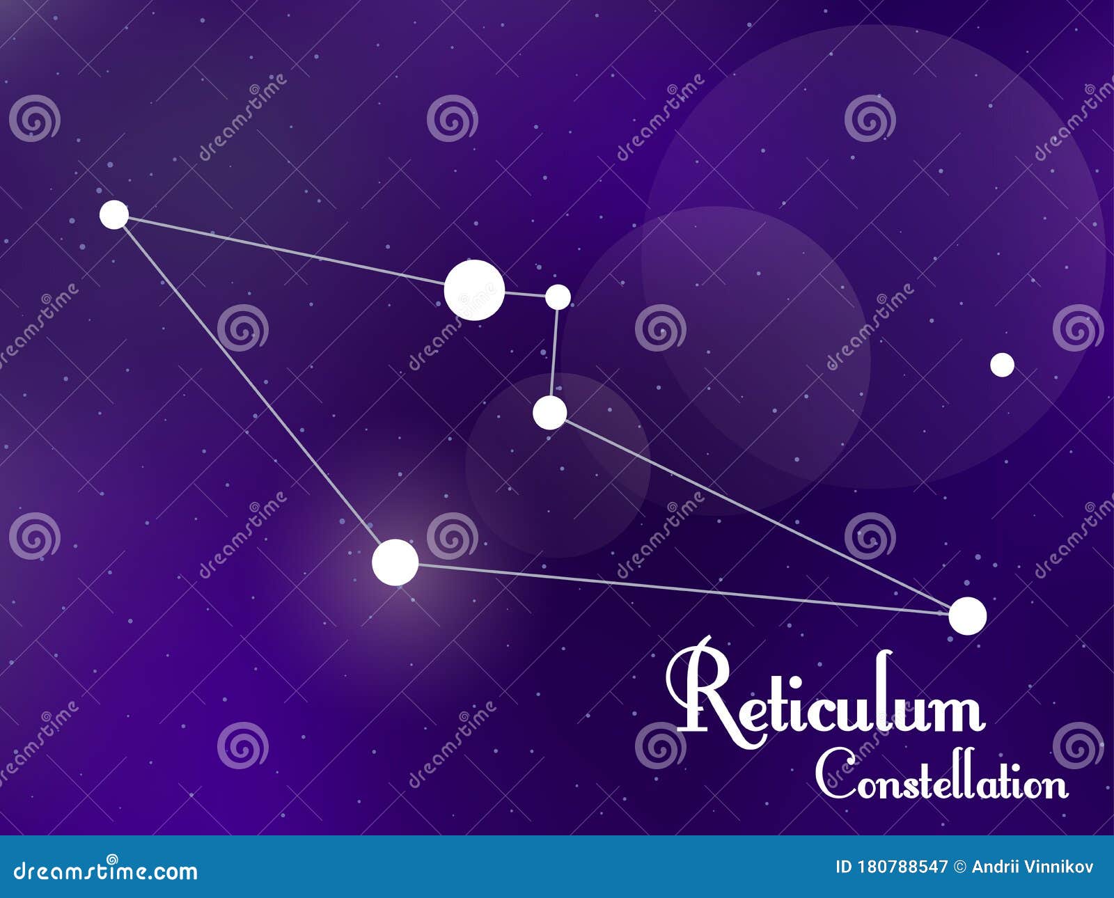 Reticulum Constellation. Starry Night Sky. Cluster of Stars, Galaxy ...