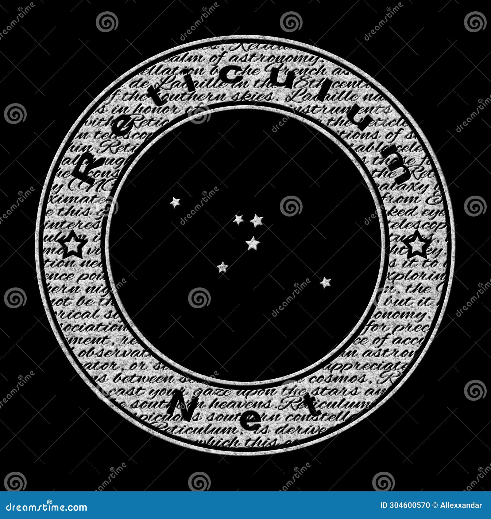 Reticulum Constellation. Stars In The Night Sky. Cluster Of Stars And ...