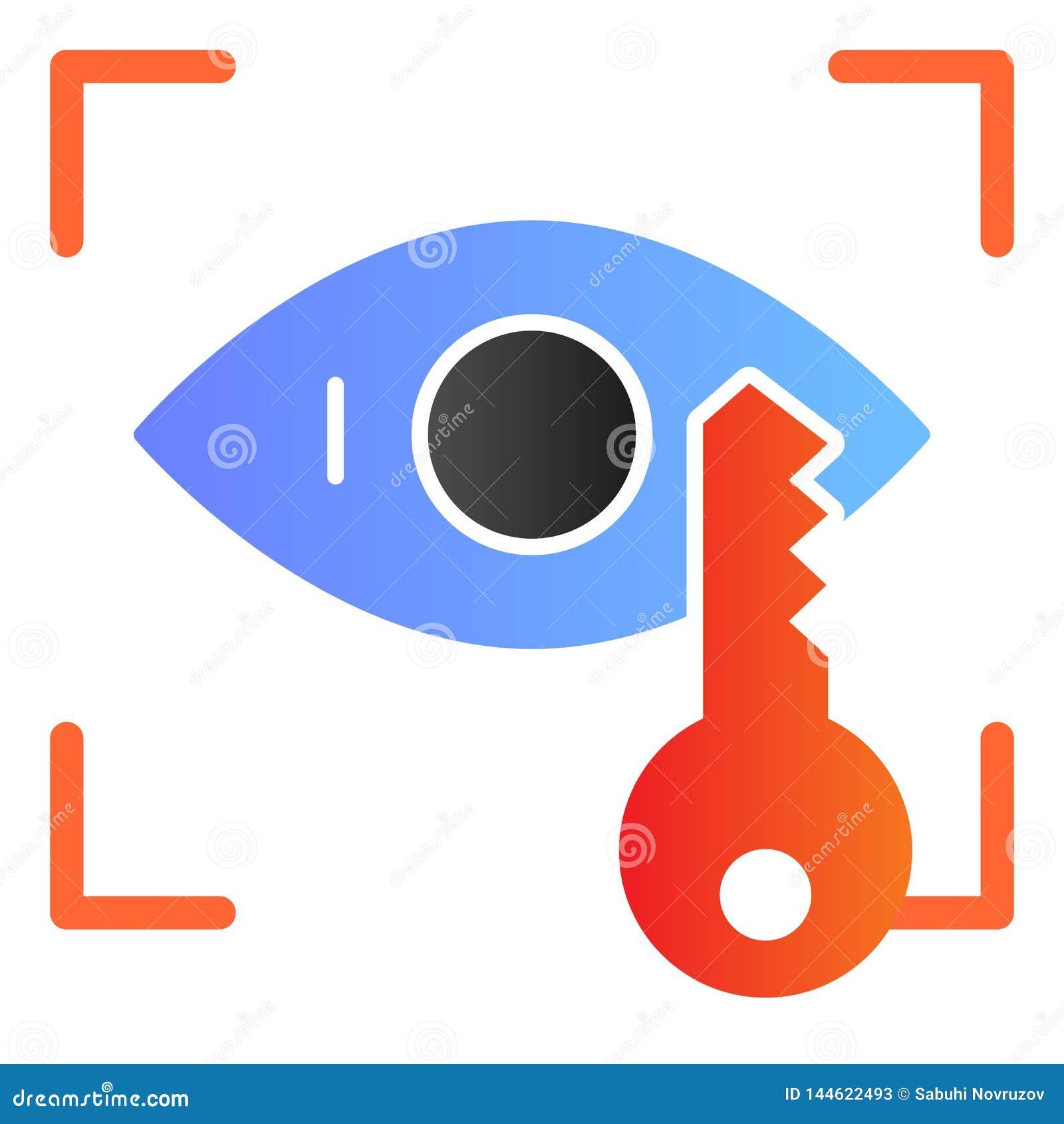 Retina Recognition Flat Icon. Eye Identification and Key Color Icons in ... Retina Recognition Flat Icon. Eye Identification and Key Color Icons in ...