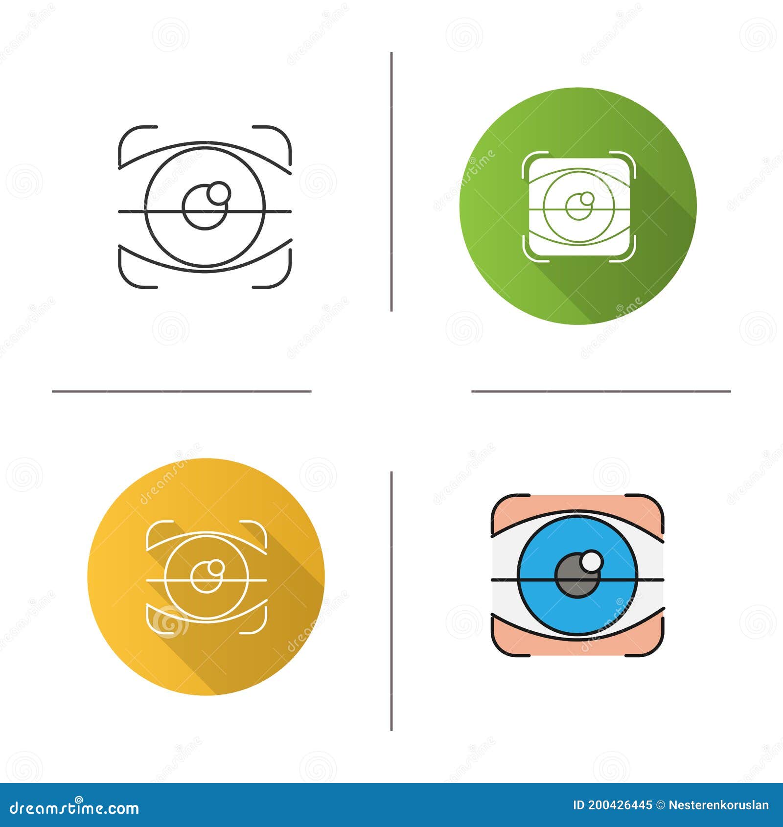 Retina scan icon stock vector. Illustration of retina - 200426445