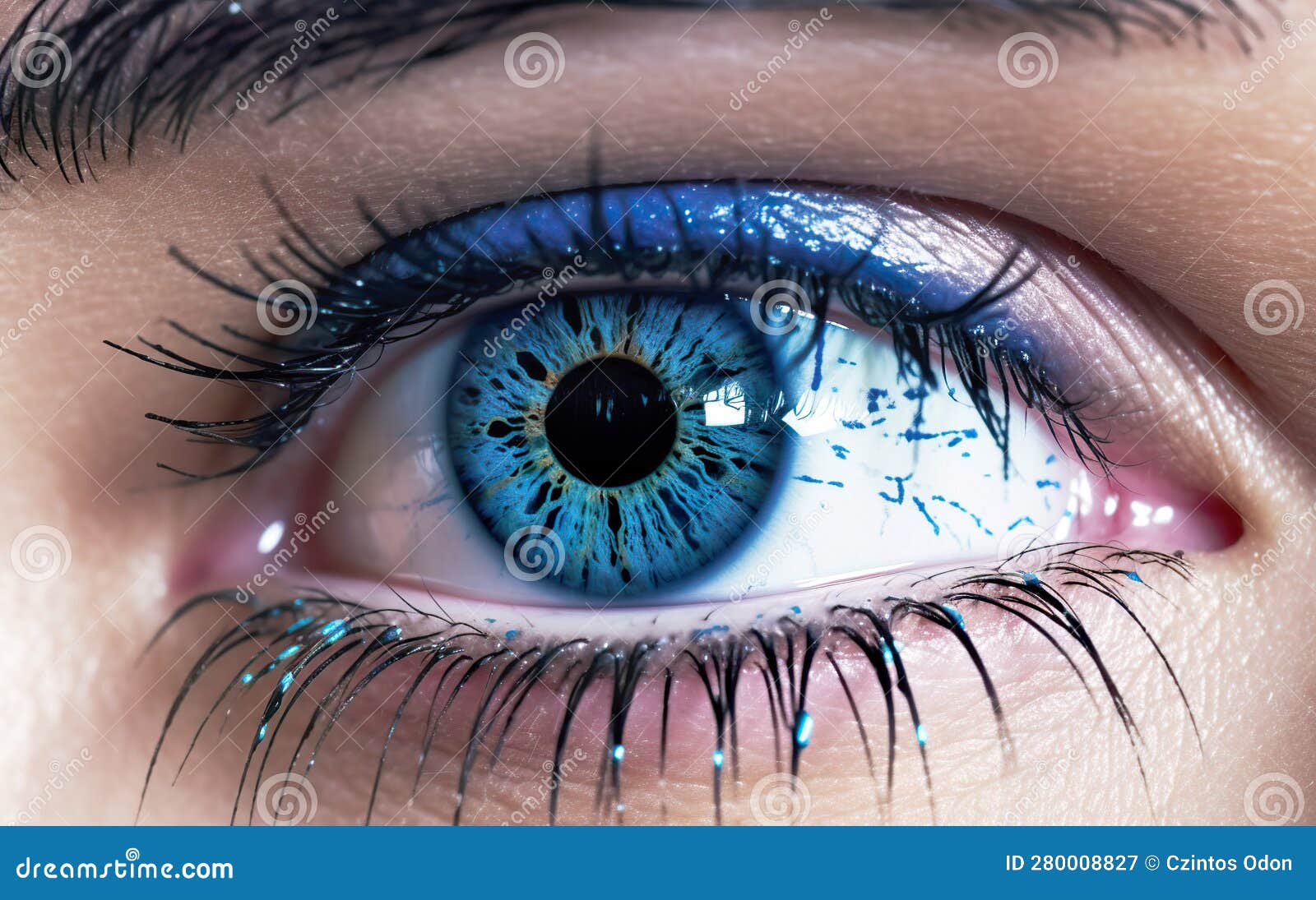 Retina Scanner Presented Using Blue Eyes. Stock Illustration ...