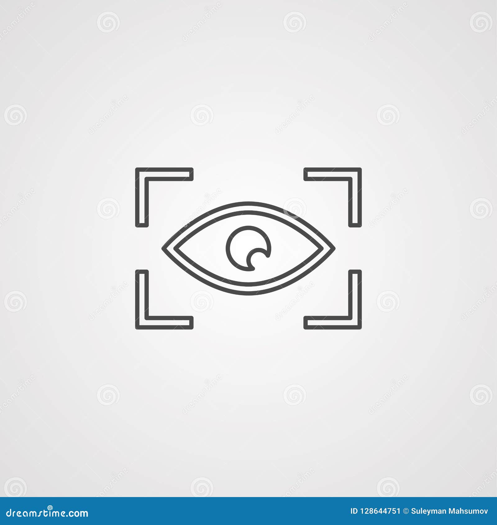 Eye Scan Vector Icon Sign Symbol Stock Vector - Illustration of black ...