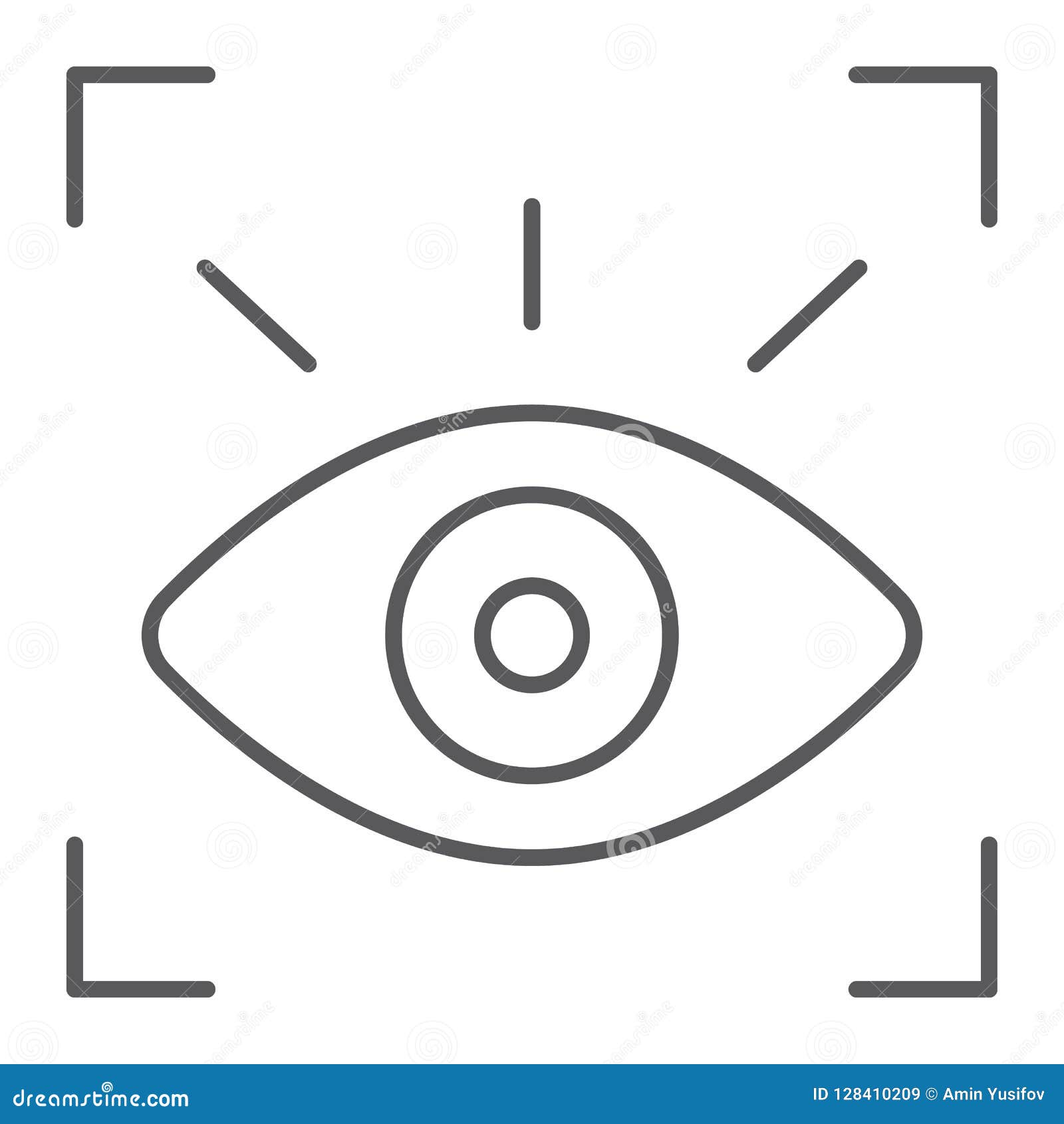 Retina Scanner Glyph Icon, Recognition And Authentication, Eye Scan ...