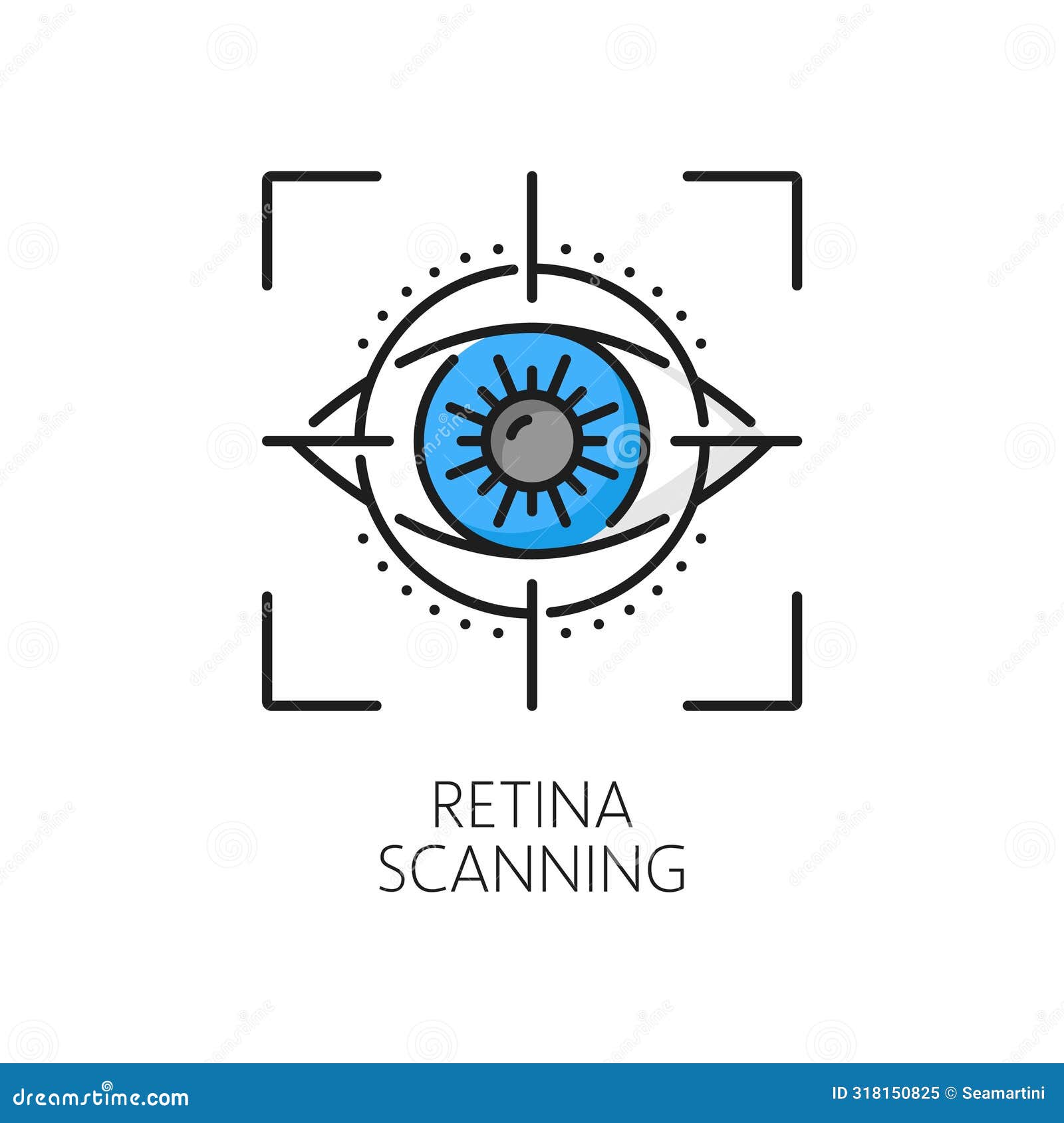 Retina Scanning Biometric Identification Icon Stock Vector ...
