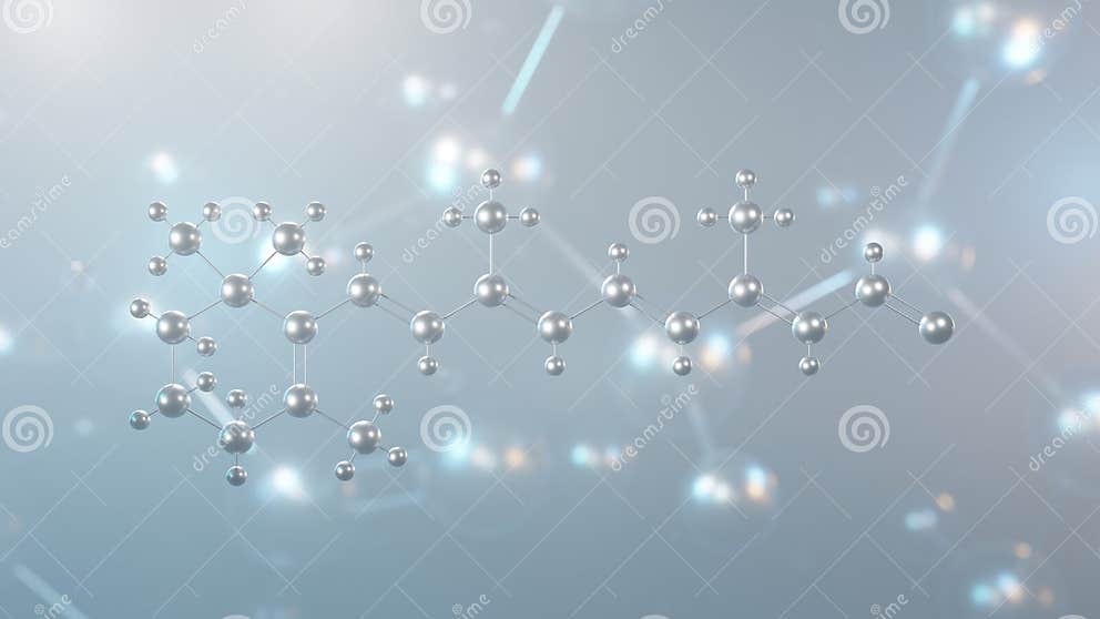 Retinal Molecular Structure, 3d Model Molecule, Form of Vitamin a ...
