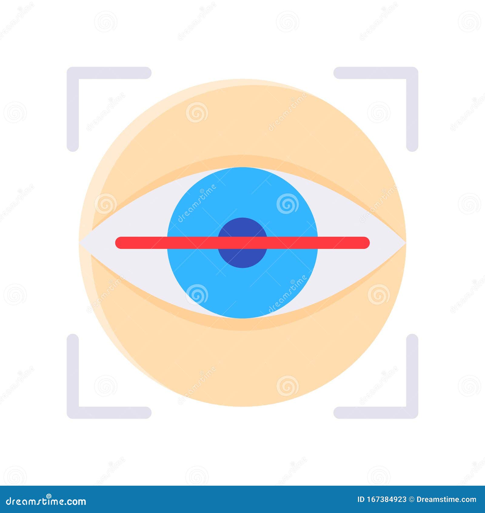 Retinal Scan, Future Technology Flat Design Icon Stock Vector ...