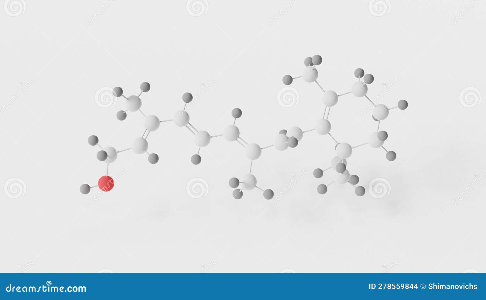 Retinol Molecule 3d, Molecular Structure, Ball and Stick Model ...