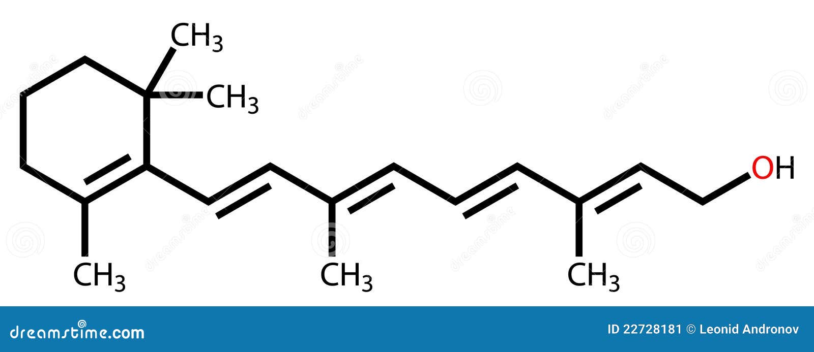 Retinol structural formula stock vector. Illustration of pigment - 22728181
